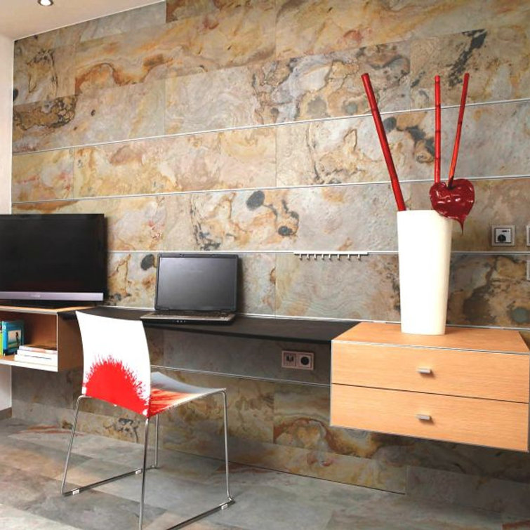 Stanton Gray Europa 24" x 48" Natural Stone Wall Tile | Wayfair