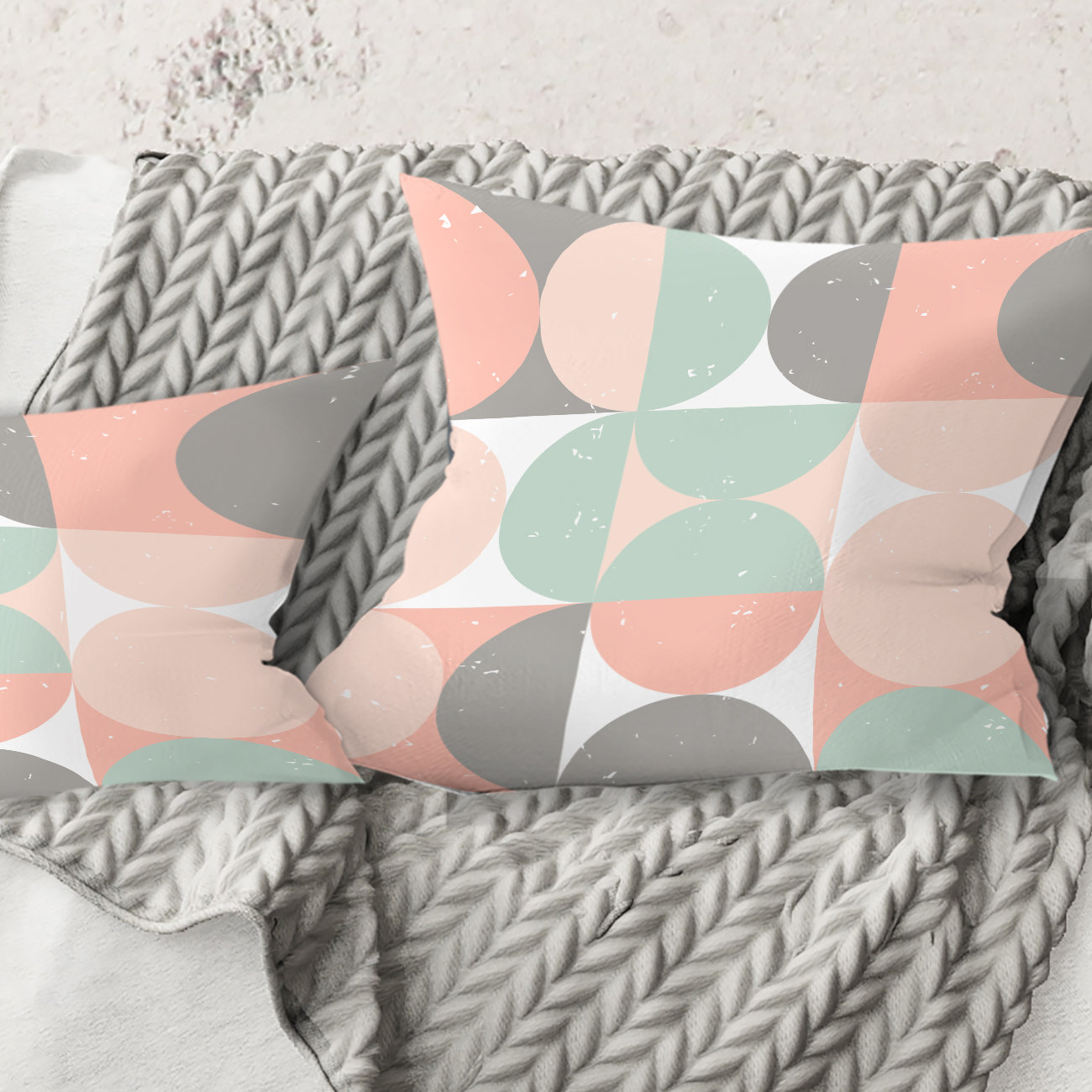 Design Art Retro Pastel Circular Pattern II - Mid-Century ModernPrinted ...