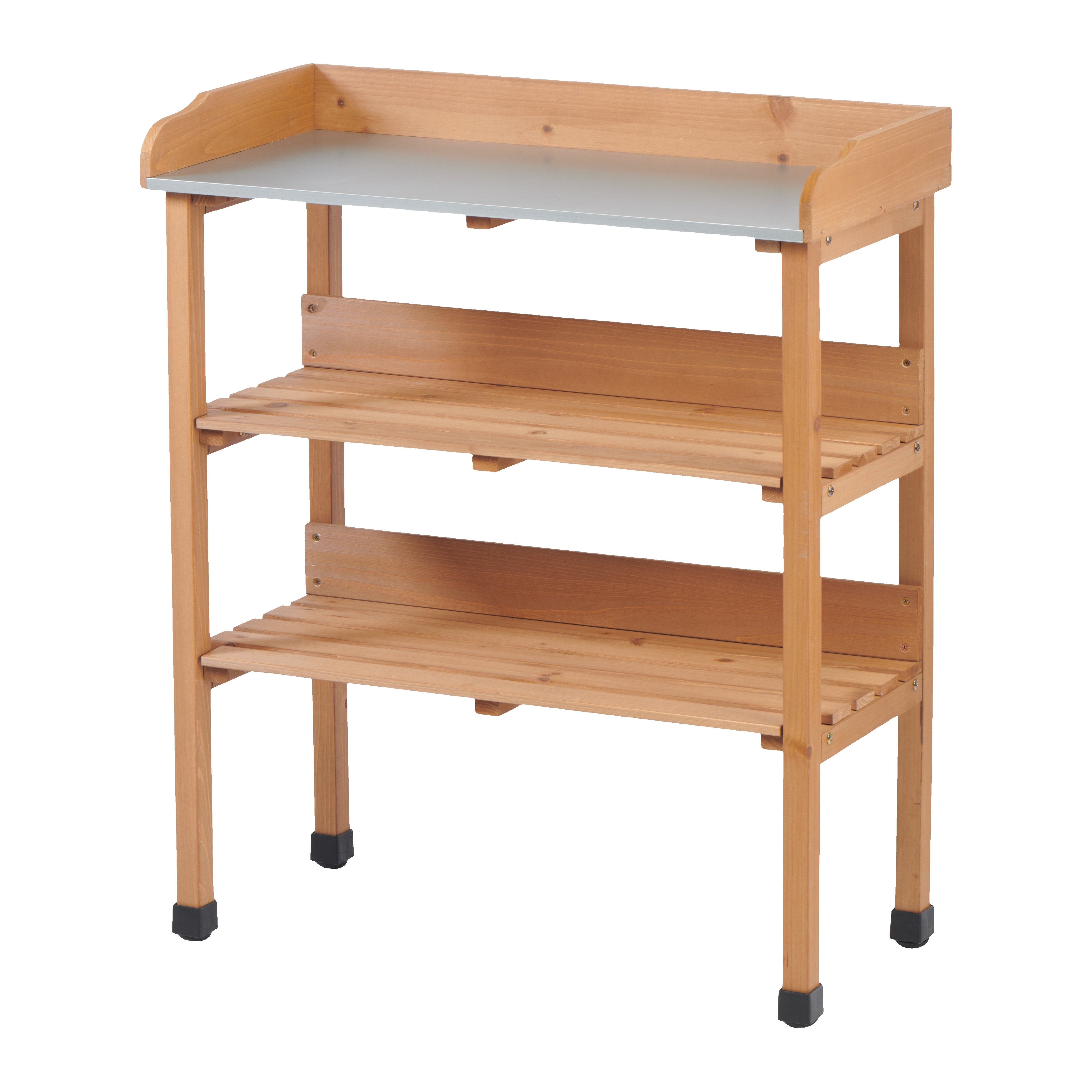Lark Manor™ 3-Tier Wood Workbench With Built-In Hooks, Adjustable Feet ...