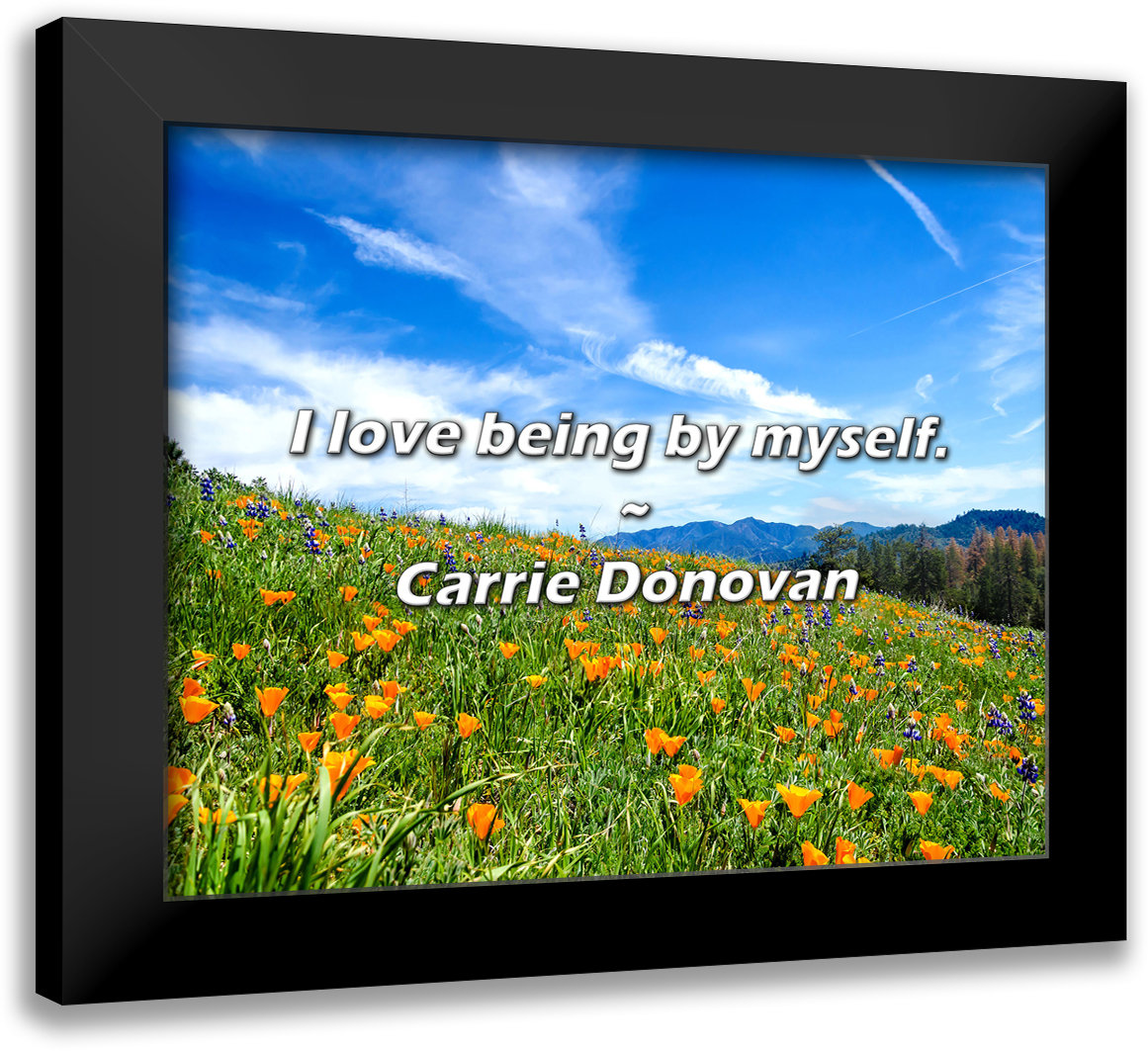 George Oliver Carrie Donovan Quote: I love being by myself. | Wayfair