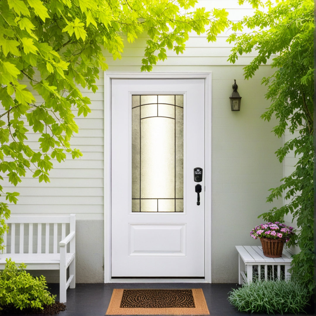 Protons Link Smooth Primed White 36"x80" Fiberglass Prehung Front Door ...