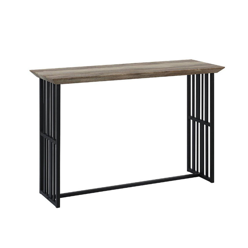 17 Stories Rectangular Sofa Table With Metal Base In Antique Oak And ...