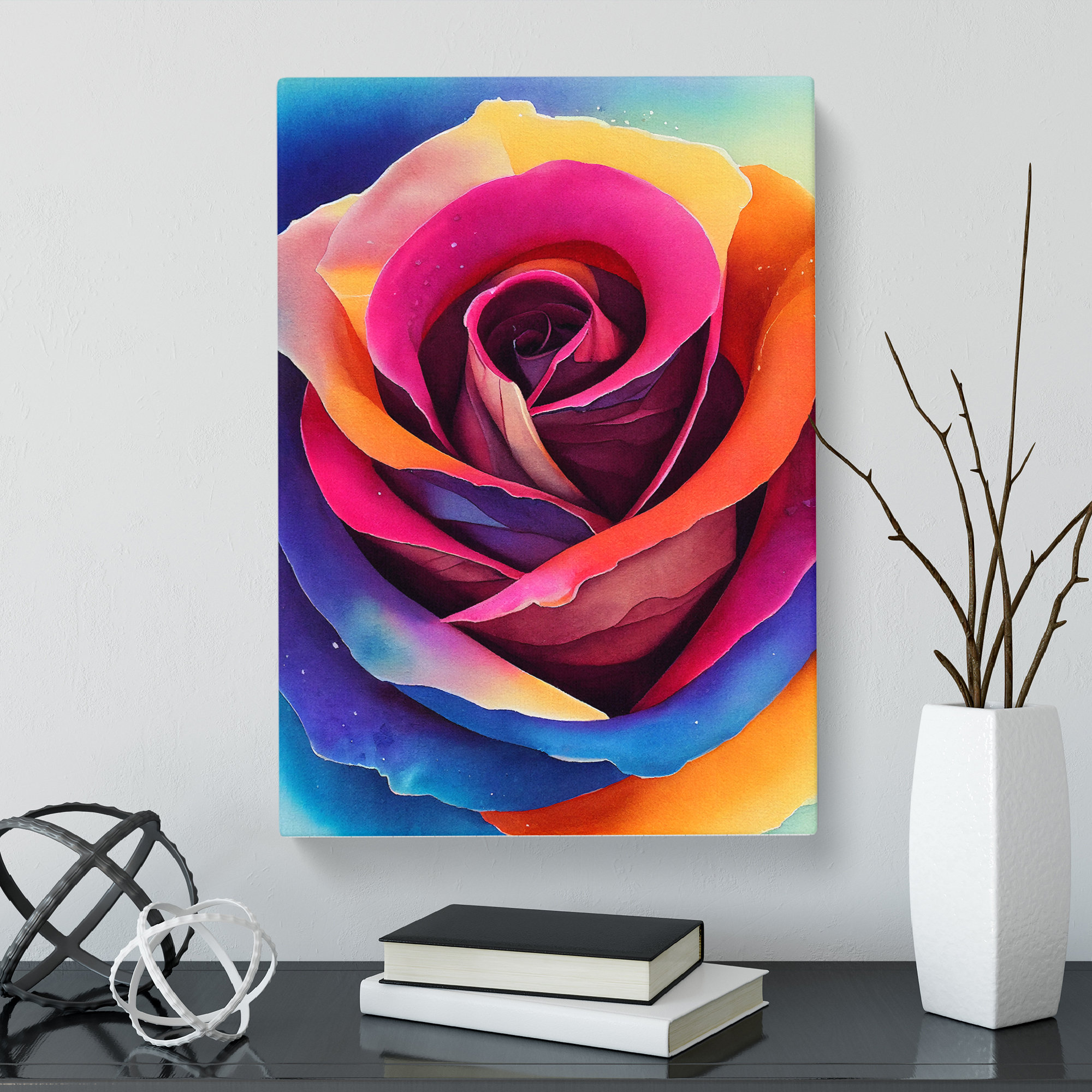 Marlow Home Co. Watercolour Rose Flower Vol.1 - Wrapped Canvas Graphic ...