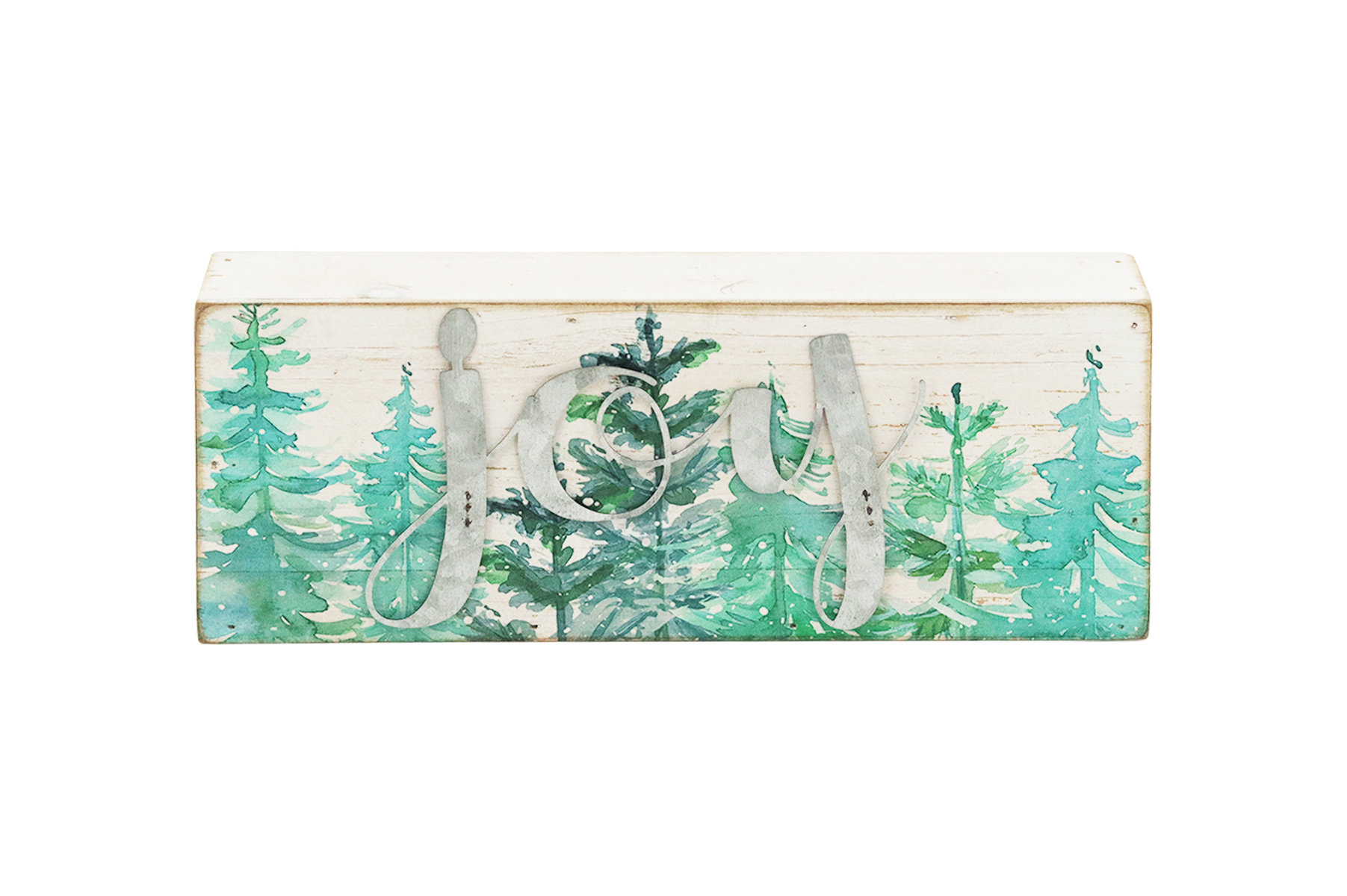 Parisloft Joy Wood and Galvanized Metal Box Sign | Wayfair