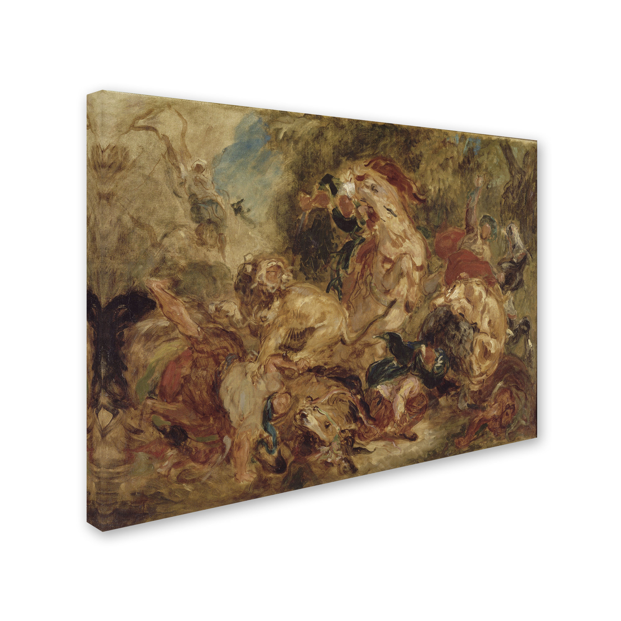 Vault W Artwork The Lion Hunt On Canvas by Eugene Delacroix Print | Wayfair