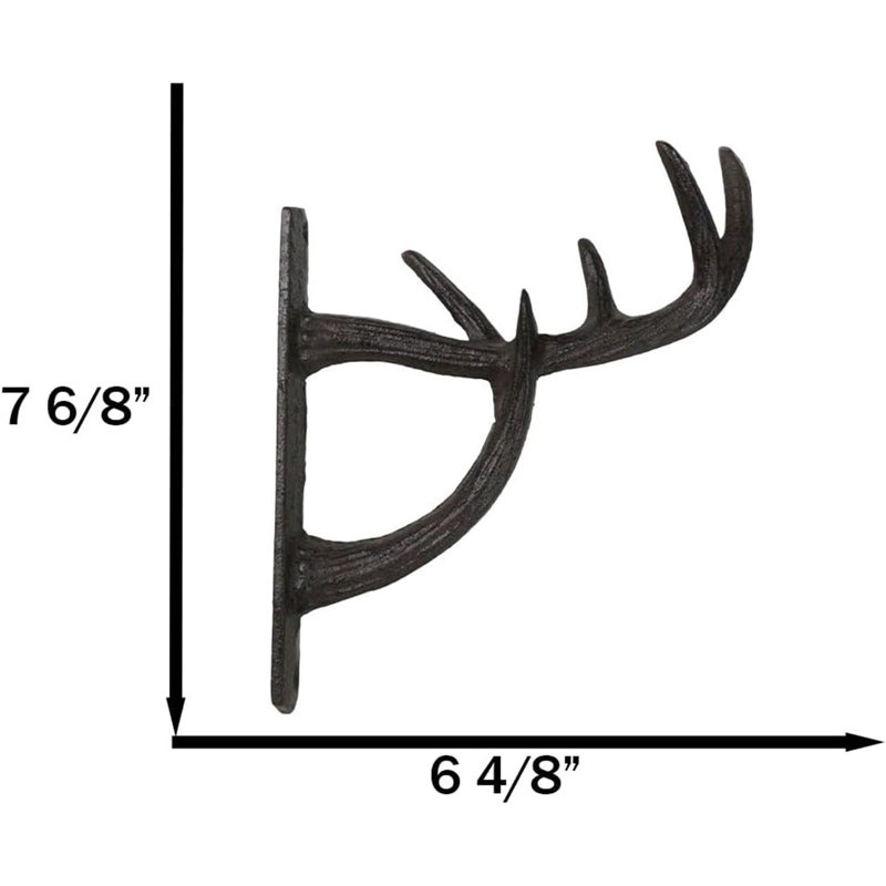 Millwood Pines Cast Iron Vintage Western Rustic Stag Deer Antlers Multi ...