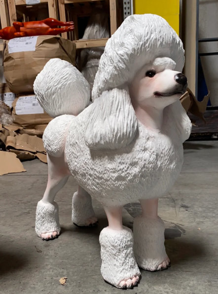 Wildon Home® Derward White Poodle Life Size Dog Statue | Wayfair