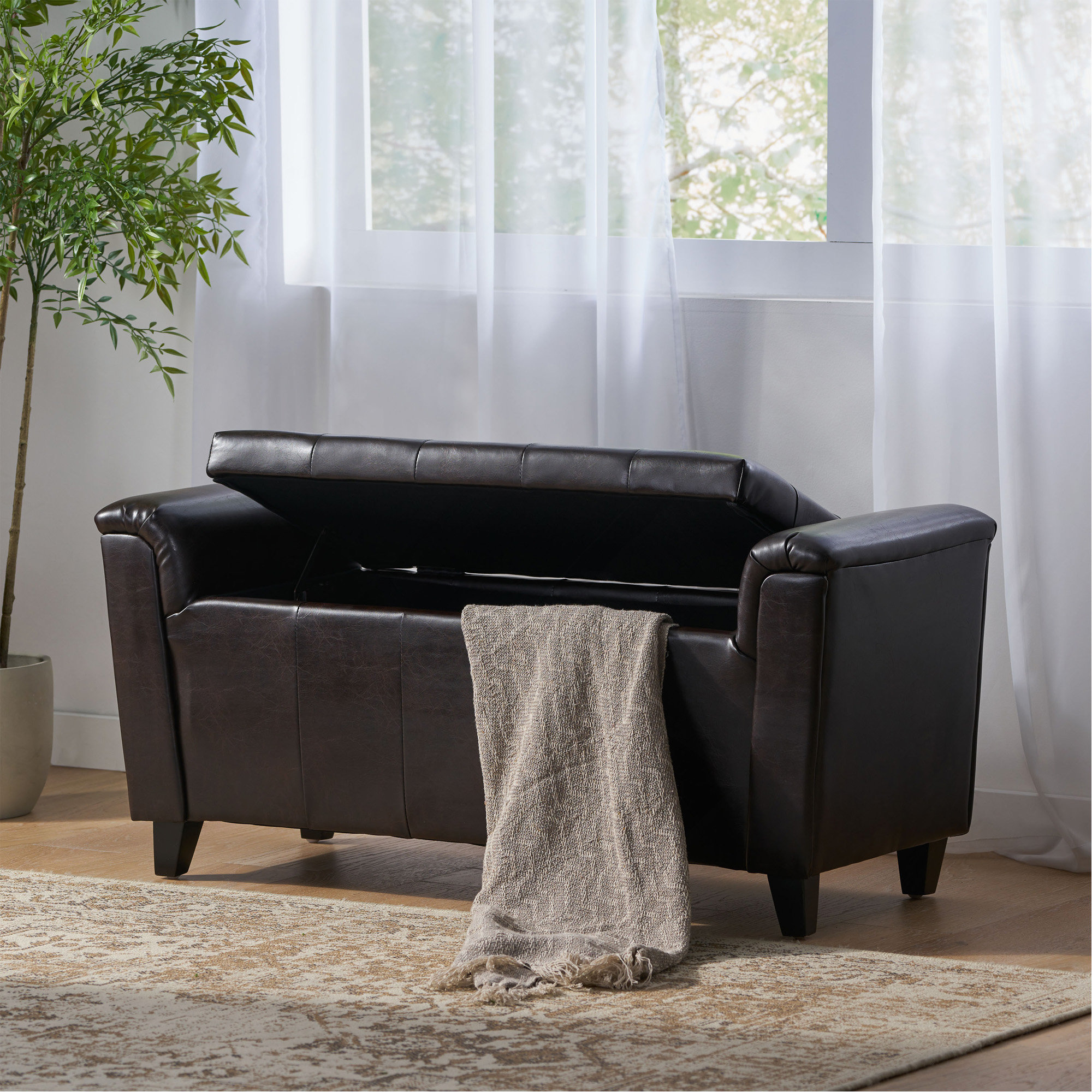 Lark Manor™ Versatile Ottoman Bench With Stylish Tufting And Practical Storage Functionality ...