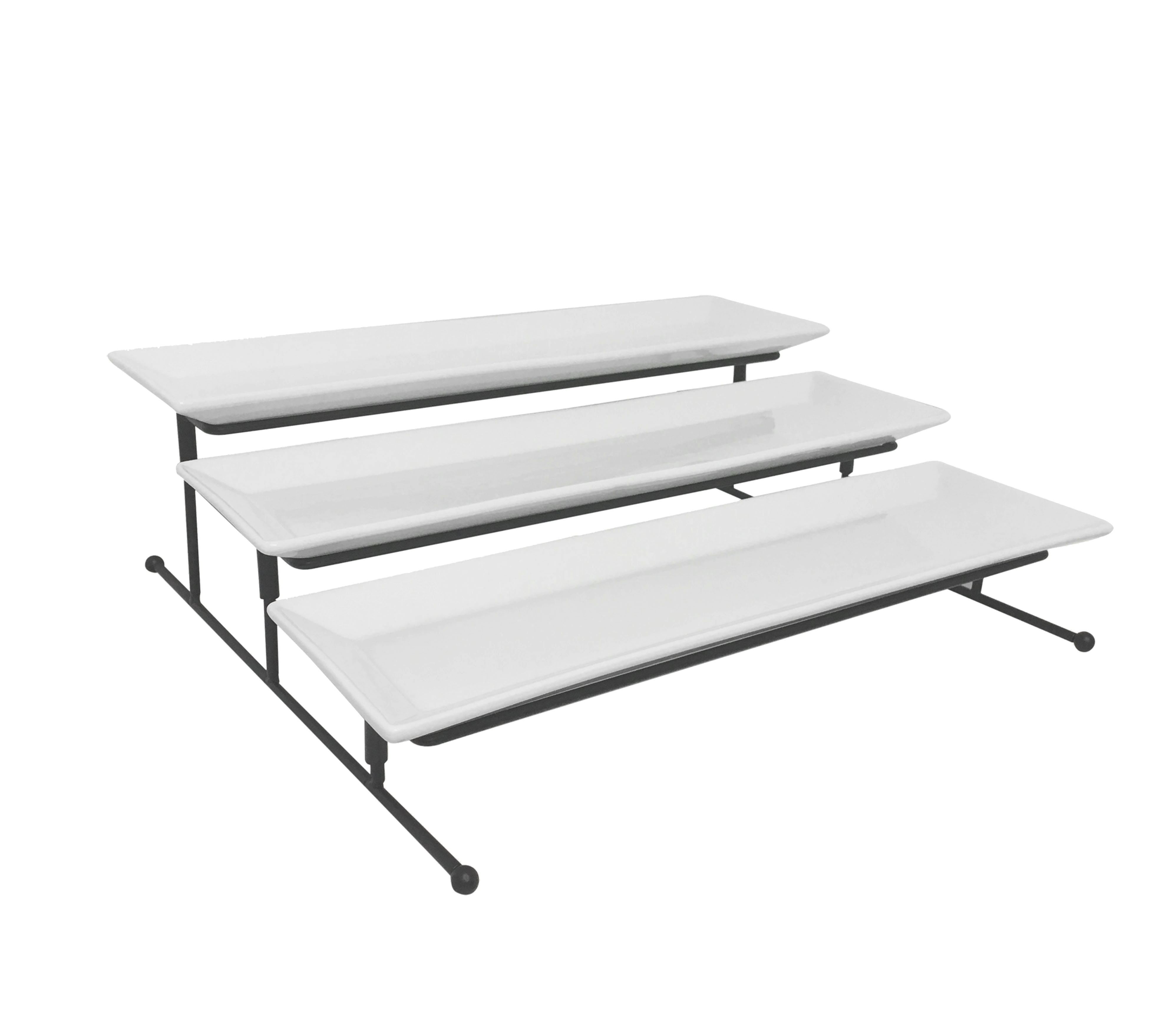 Ebern Designs 3 Tier Collapsible Thicker Sturdier Plate Rack Stand with ...