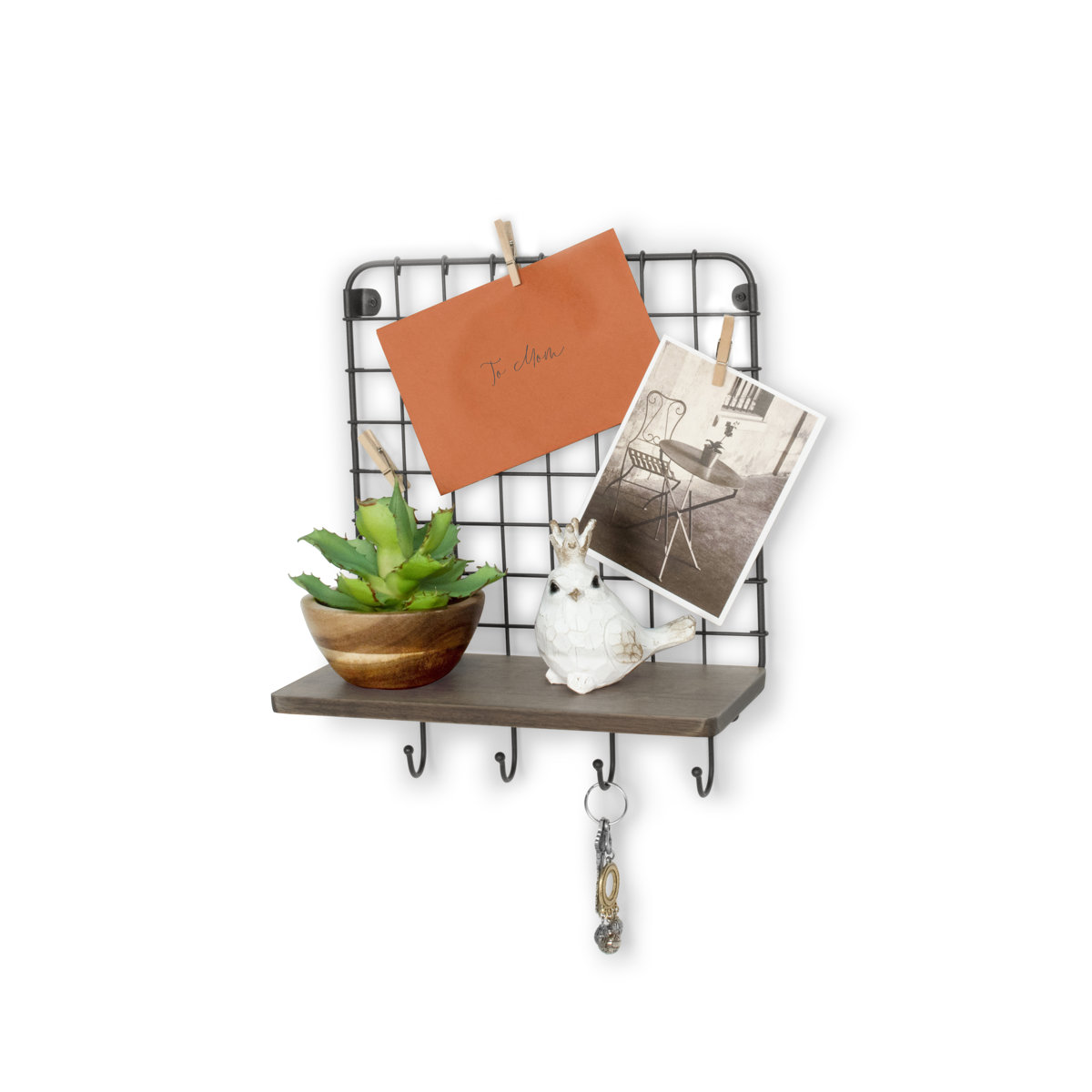 Rebrilliant Hollen Living Wall Key Organizer With Key Hooks & Reviews ...