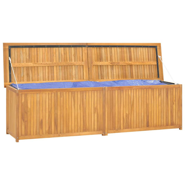 VidaXL Water Resistant Teak Wood Deck Box in Brown | Wayfair