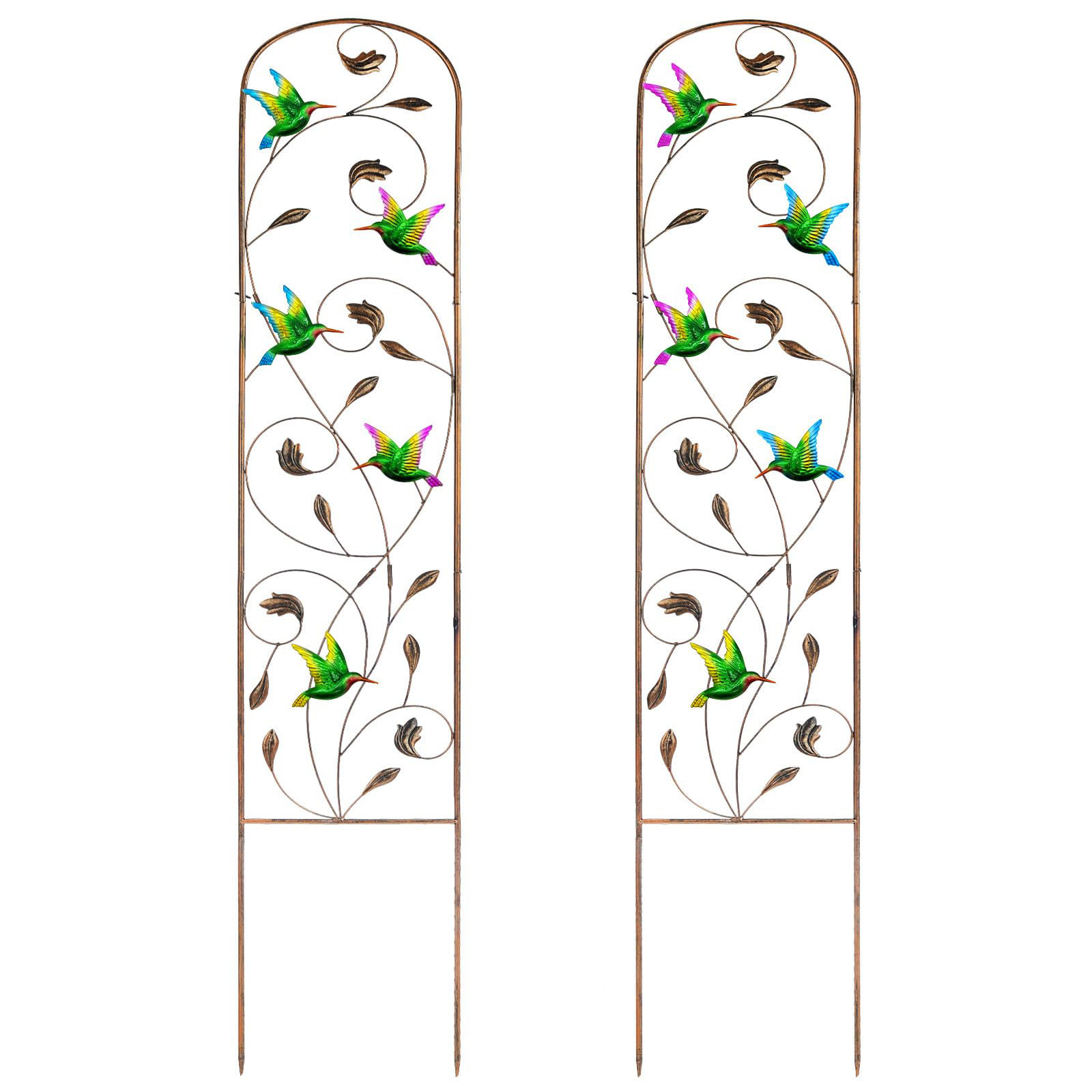 Lark Manor™ Set of 2 Hummingbird Metal Garden Trellis for Climbing ...