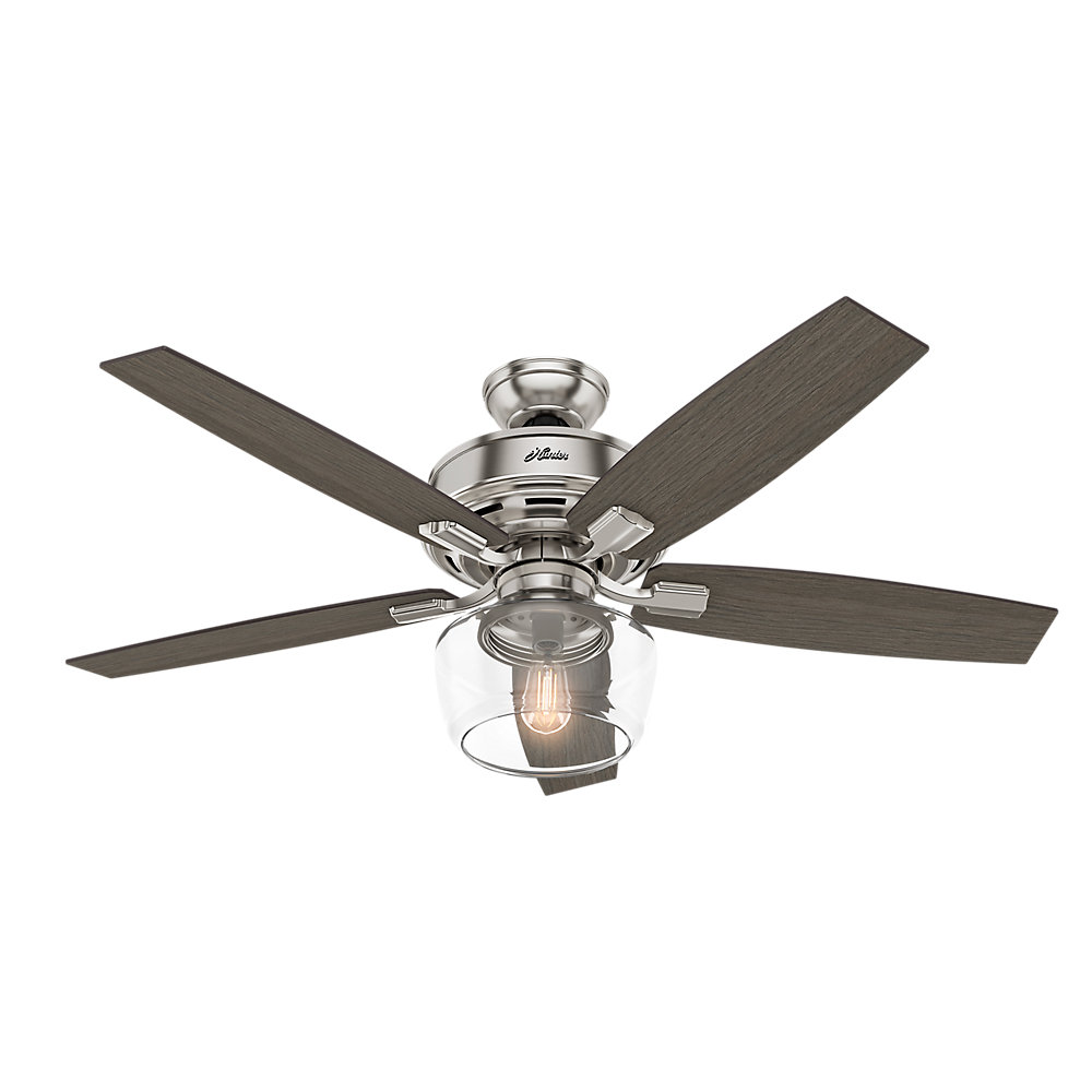 Hunter Fan Bennett 52" 5 - Blade Traditional Indoor Ceiling Fan with ...