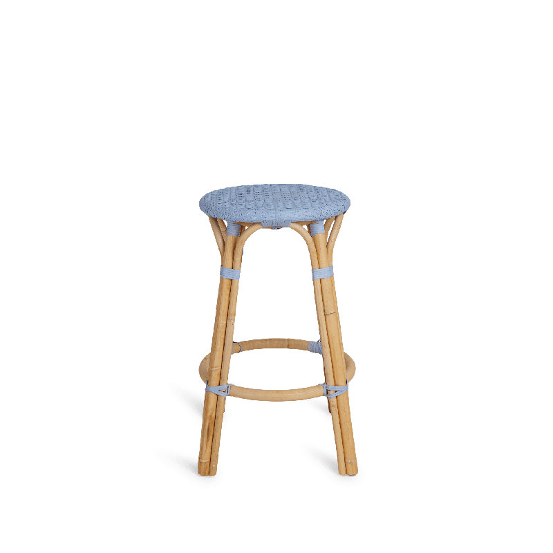 Zaara's Market Bistro Backless Rattan Counter Stool - Bay Blue | Wayfair