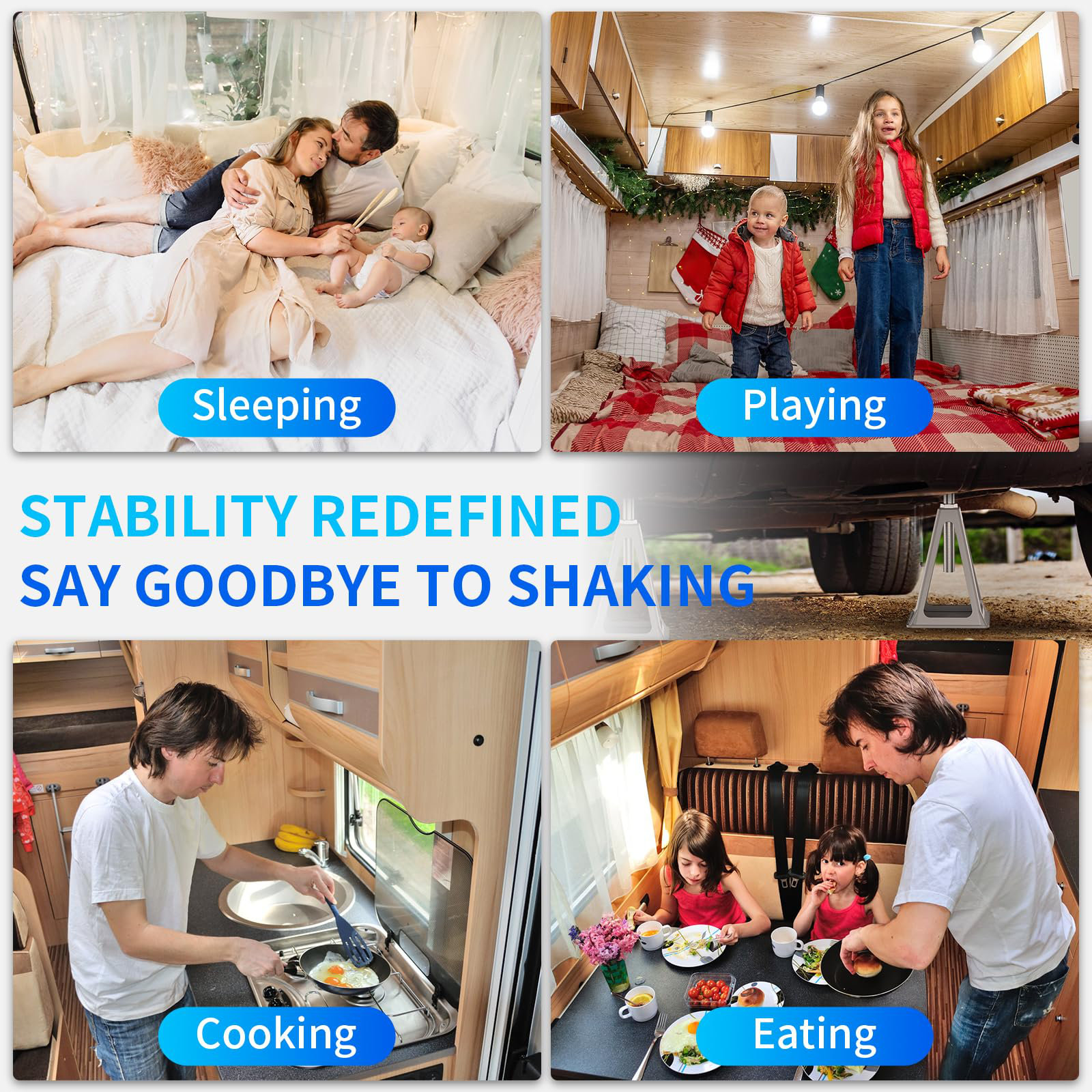 Zeki Shoggy Stack Jacks 4 Pack, Screw Jack Stands For RV Camper Travel ...