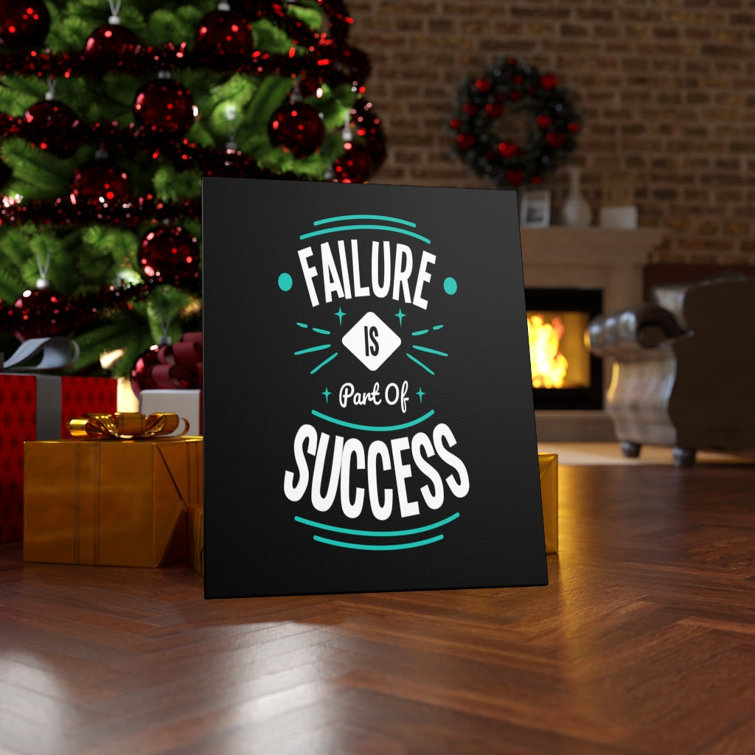 Blue Elephant Failure Is A Part Of Success - Wrapped Canvas Typography ...