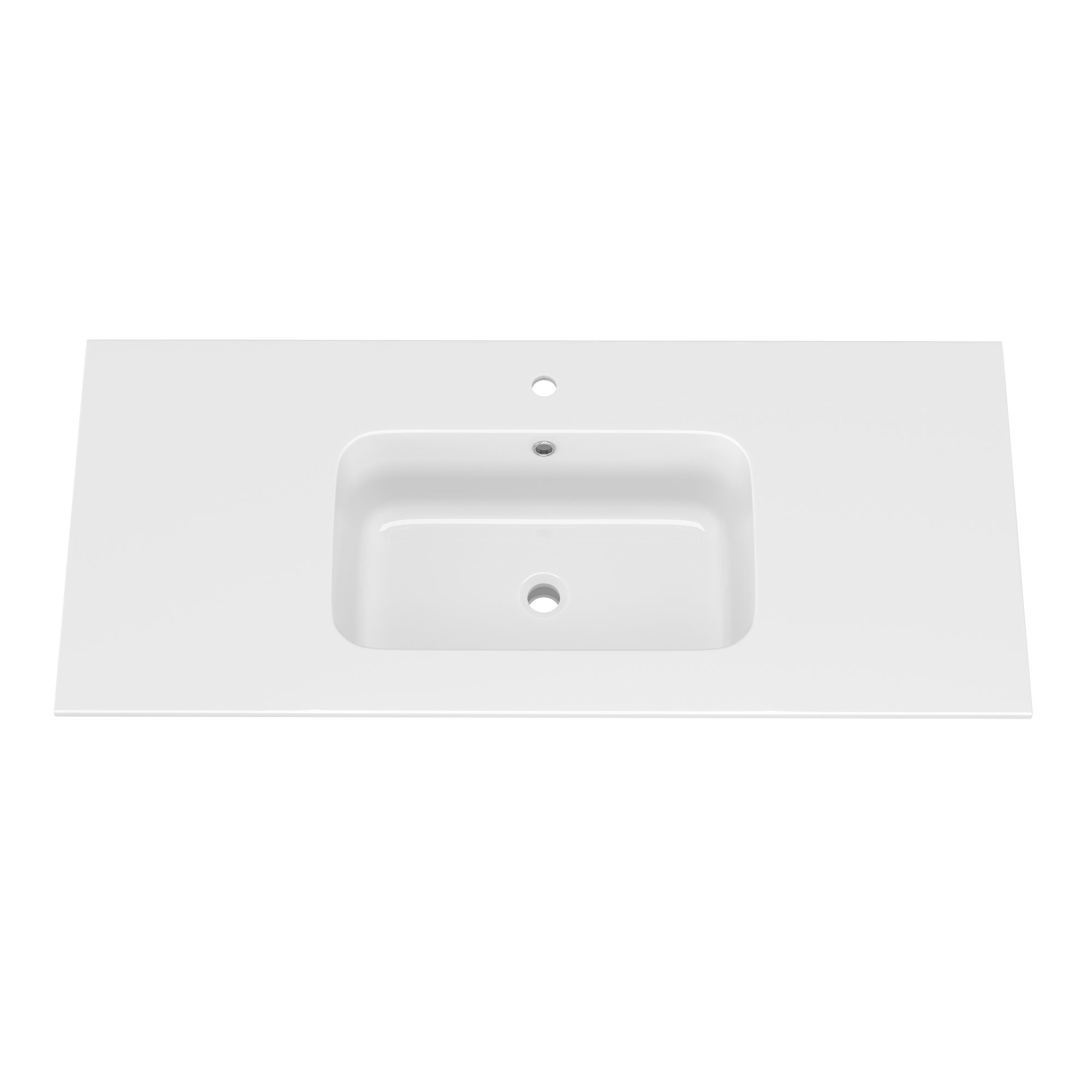 GETPRO 48" W X 22" D Solid Surface Resin Streamline Vanity Top With ...