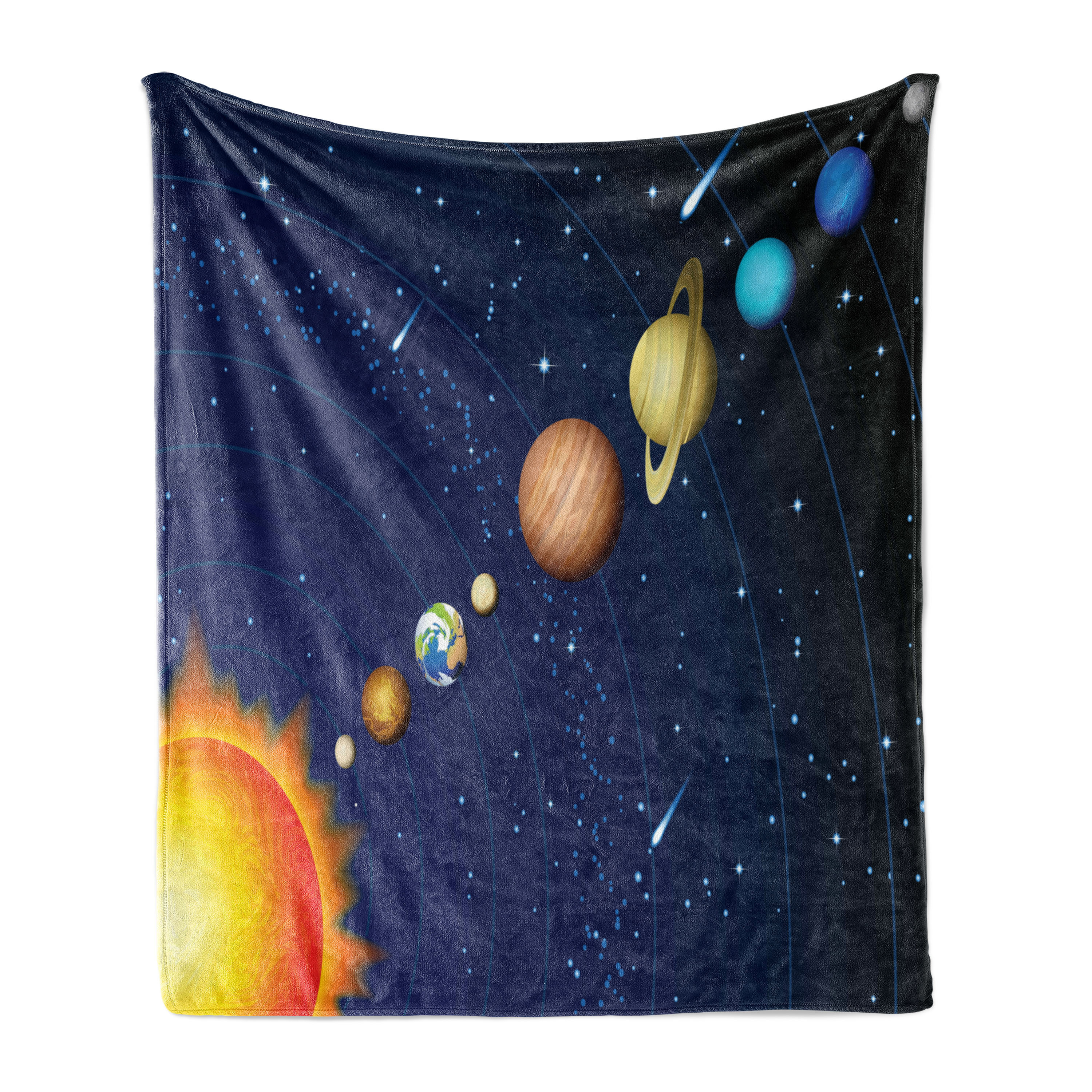Ambesonne Space Fleece Throw Blanket Solar System with Sun | Wayfair