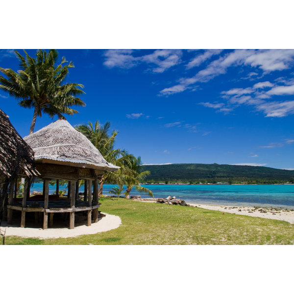 Highland Dunes Tropical Beach Hut On Canvas Print | Wayfair