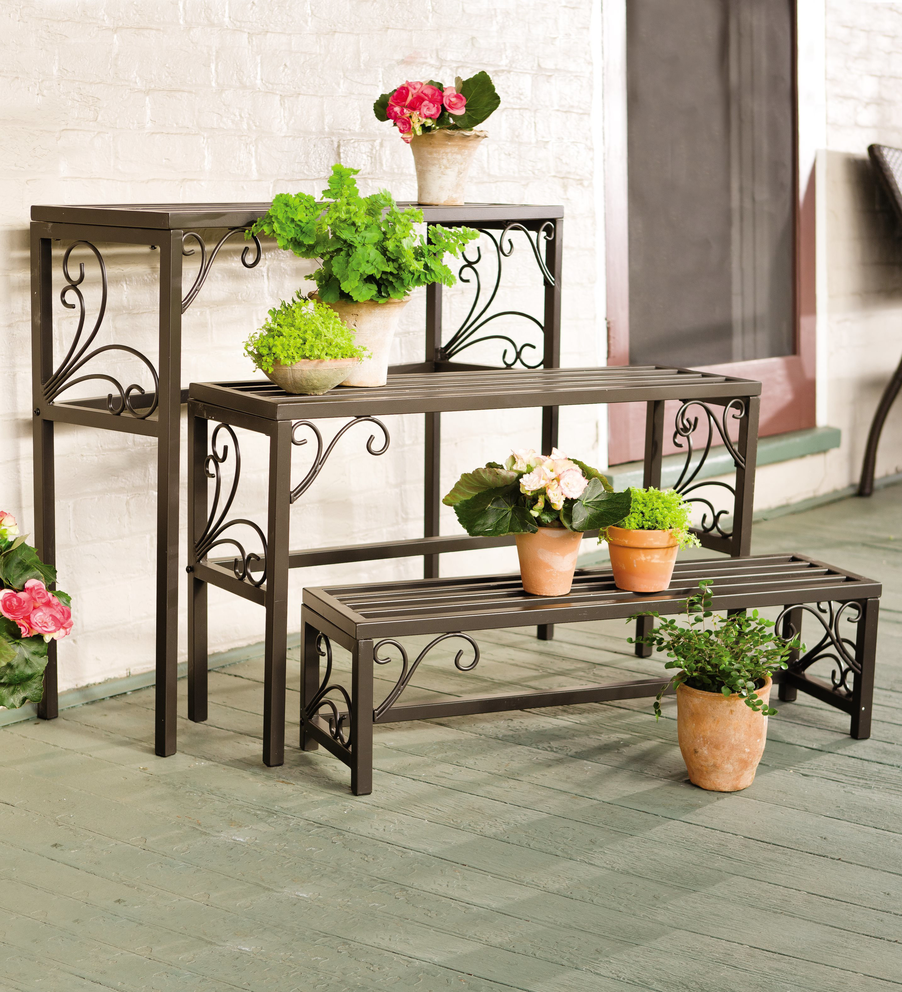 Red Barrel Studio® Nesting Metal Plant Stands with Scrollwork & Reviews ...