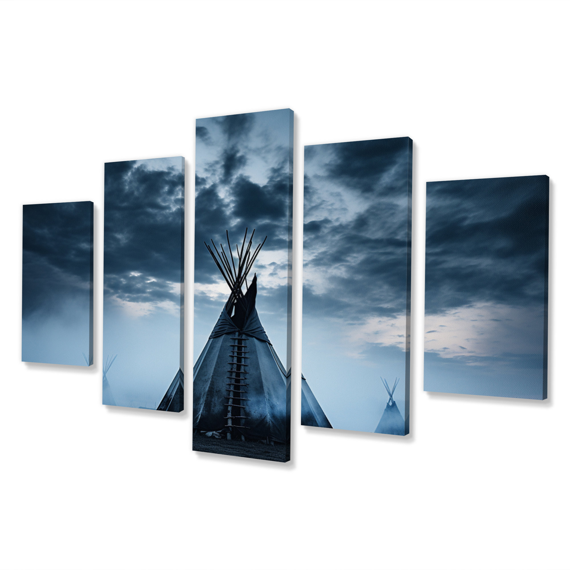 Union Rustic Blue Native Tipi Whispers Of Spirit - Native American Wall ...