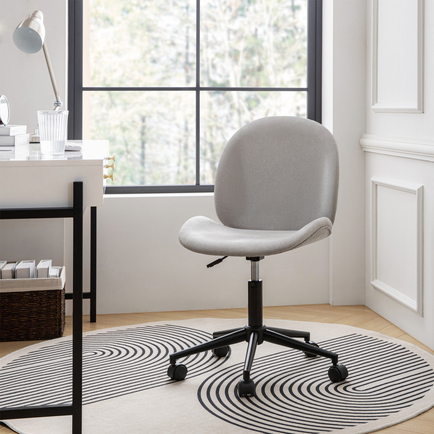 Ebern Designs Nerra Modern Armless Mid-Back Office Chair with ...