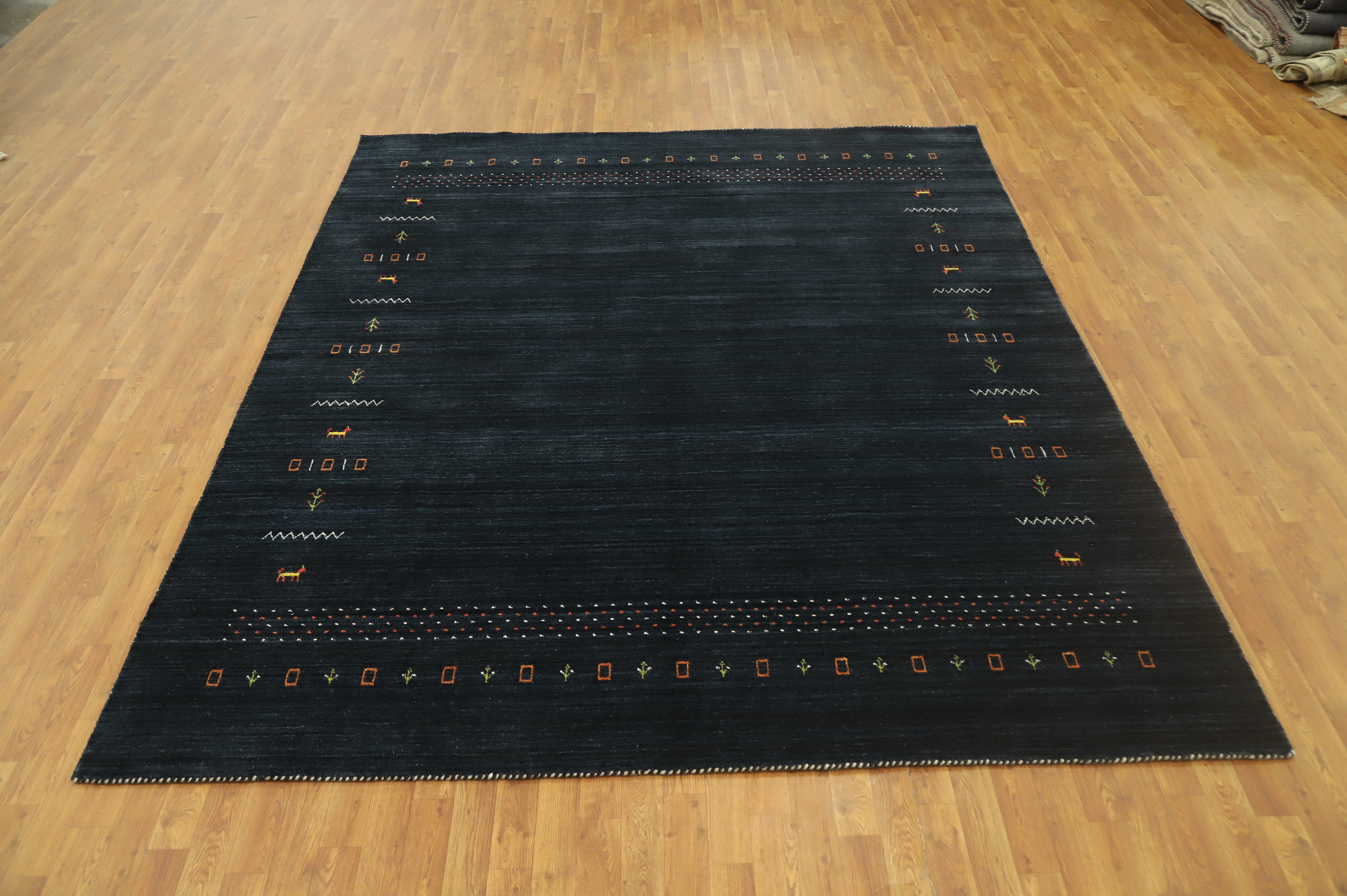 Foundry Select Elegant Dark Gabbeh Style Area Rug 8x10 with Intricate ...