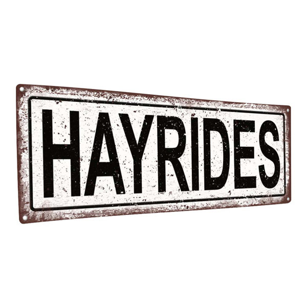 The Holiday Aisle® Hayrides Fall Metal Sign - Wayfair Canada