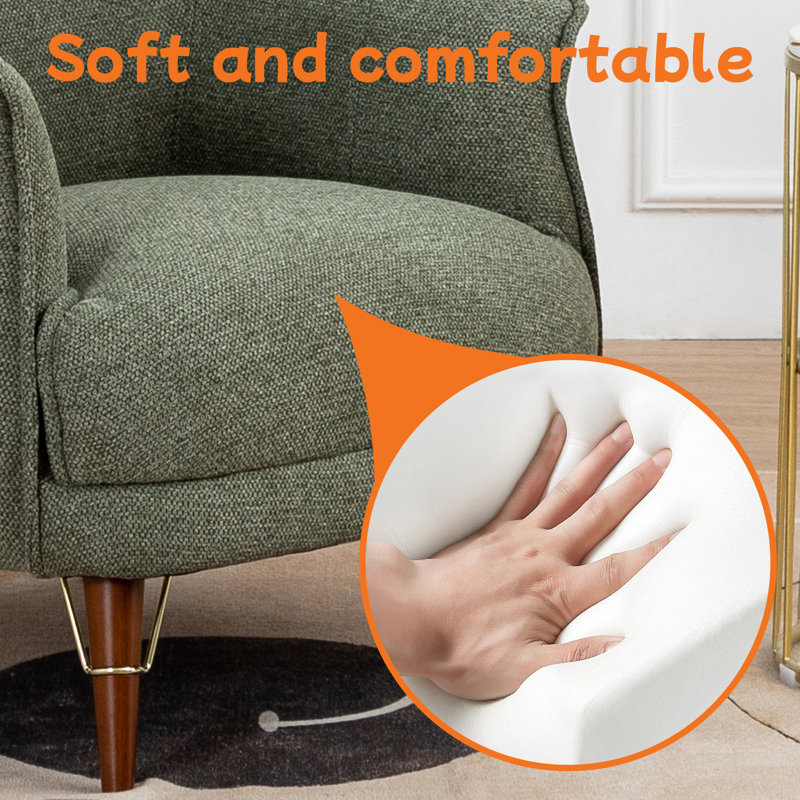 Corrigan Studio® Comfy Arm Accent Chairs for Bedroom, Mid Century ...