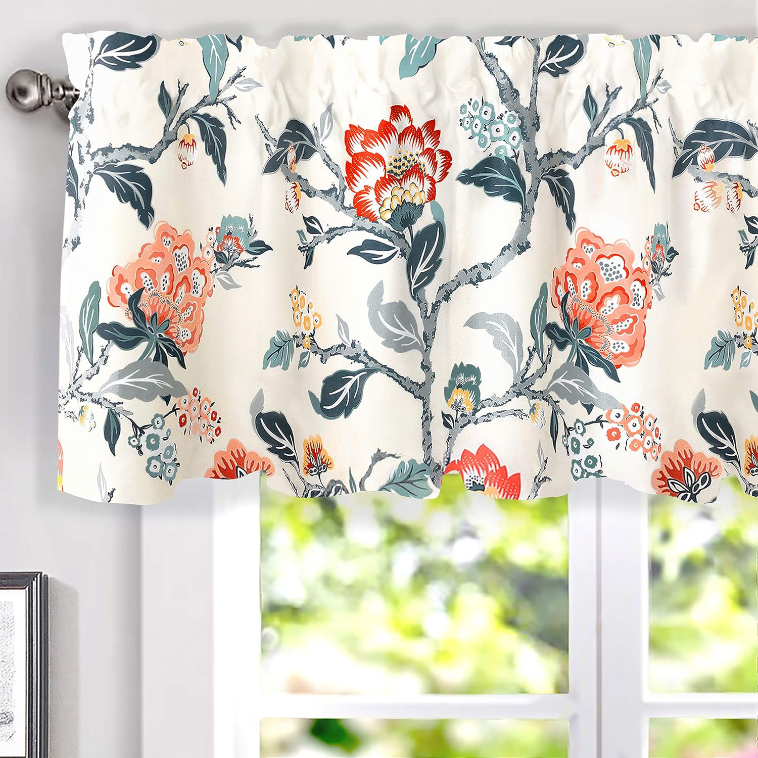 RAPTIZ Botanical Print Lined Flower Leaf Thermal Insulated Window ...