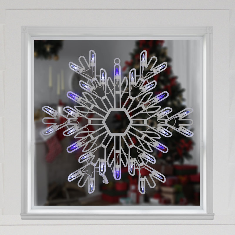 Northlight Seasonal 15" LED Lighted Pure White and Blue Snowflake ...