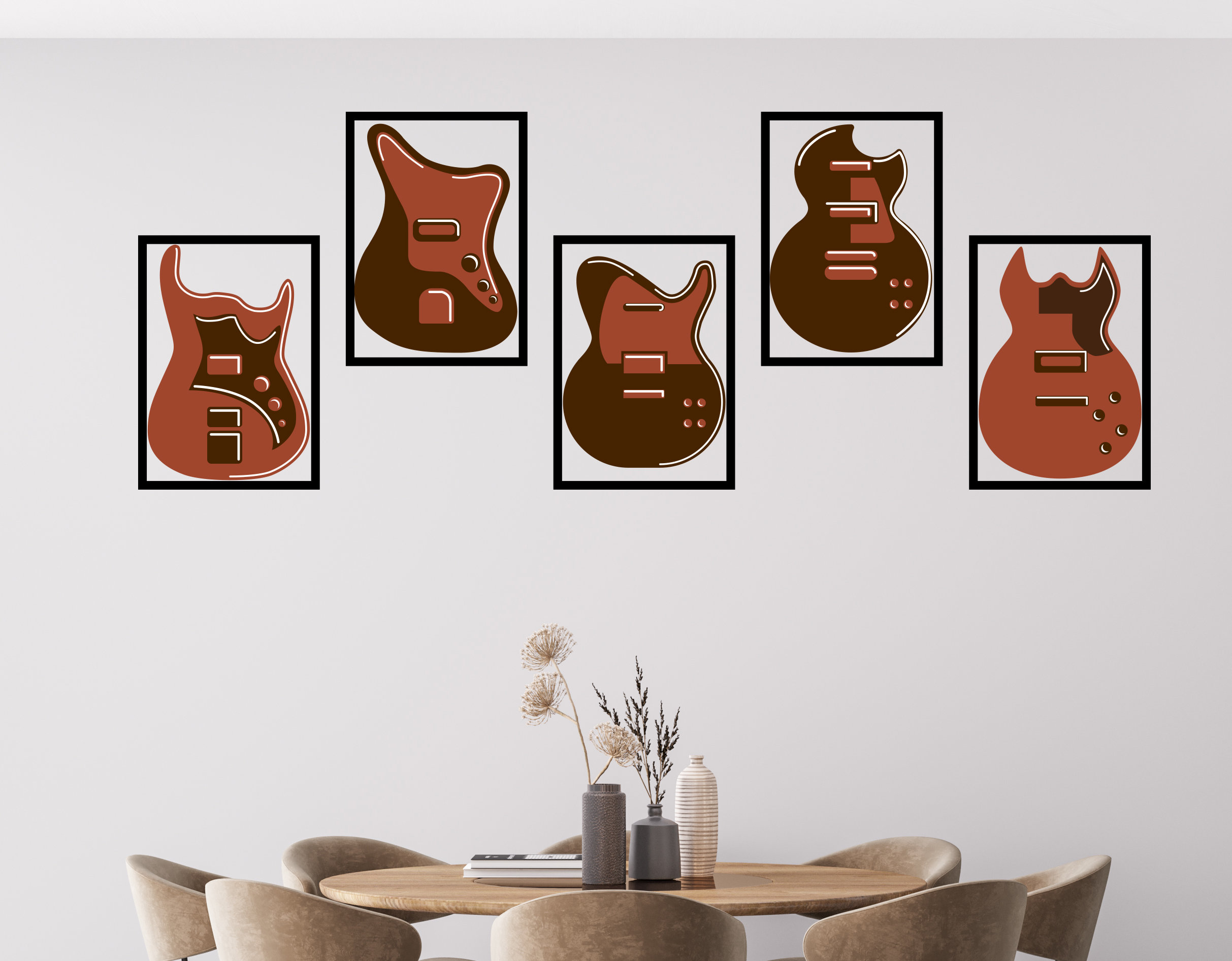 Winston Porter Guitar Wall Decal, Guitar Wall Sticker, Guitar Wall Art ...