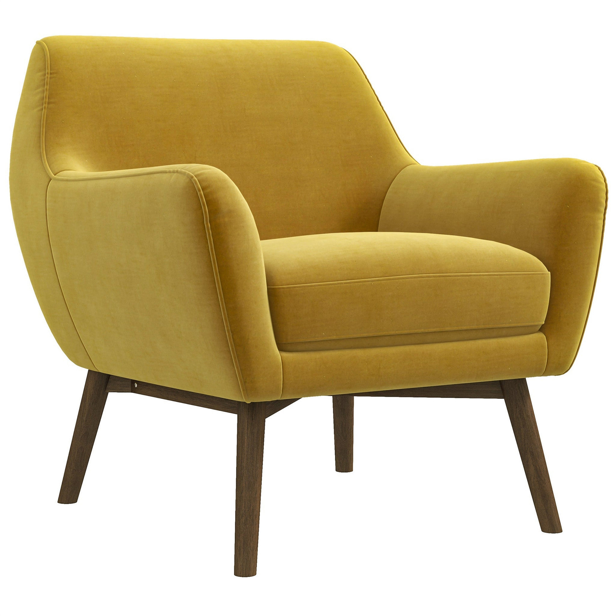 Everly Quinn Panom Gold Velvet Lounge Chair (Only Including Chair ...