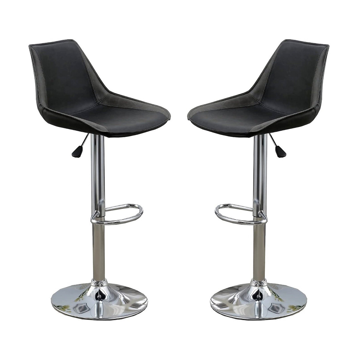Hokku Designs Dining Kitchen Adjustable Bar Stool Chair Ebony Wax ...