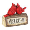 Exhart Solar Cardinals on Welcome Log Garden Statuary, 7 Inches tall ...