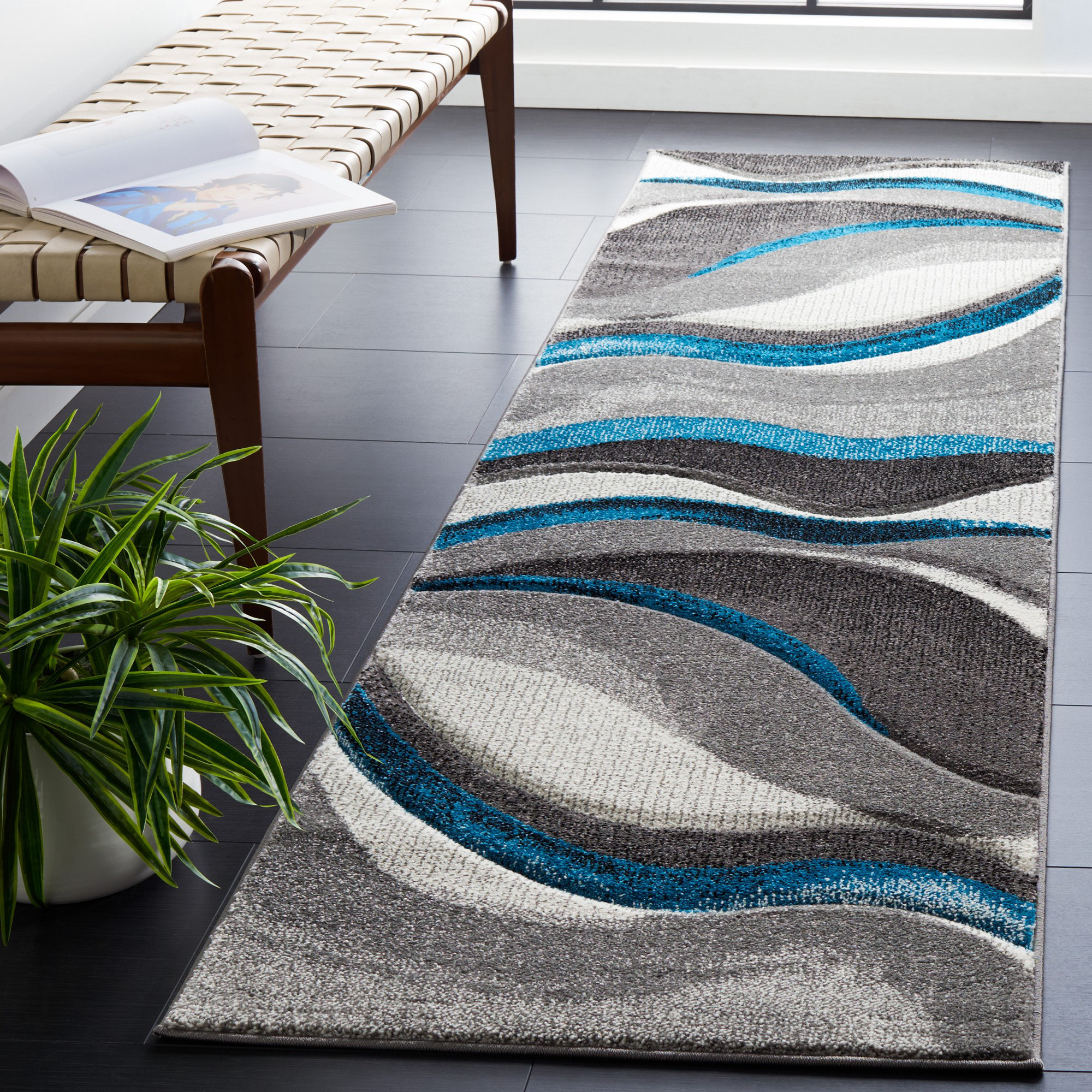 Wade Logan® Duboistown Abstract Gray/Turquoise Area Rug & Reviews | Wayfair