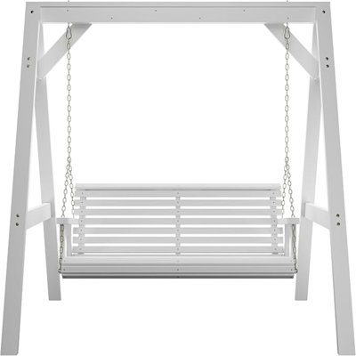 white trellis swing