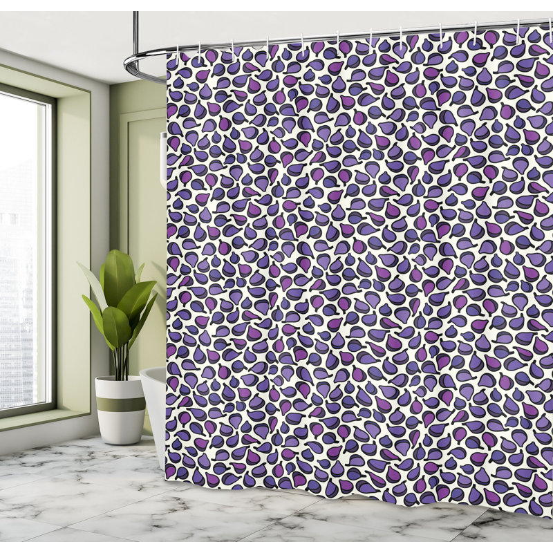 Dakota Fields Fruit Shower Curtain Abstract Figs Purple Tone Blue ...