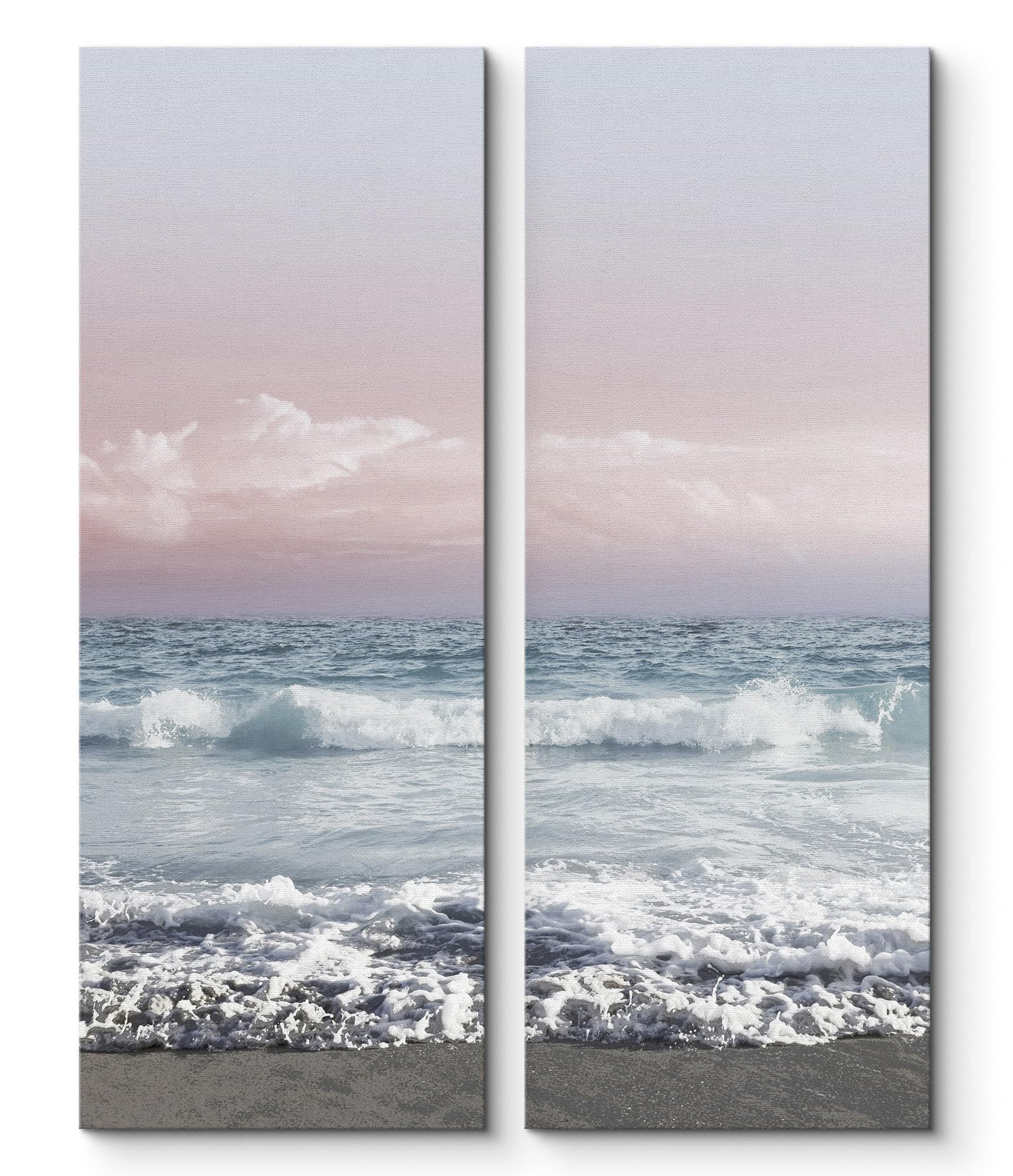 IDEA4WALL Coastal Beach " Beach Ocean Wave Illustrations Modern Art ...