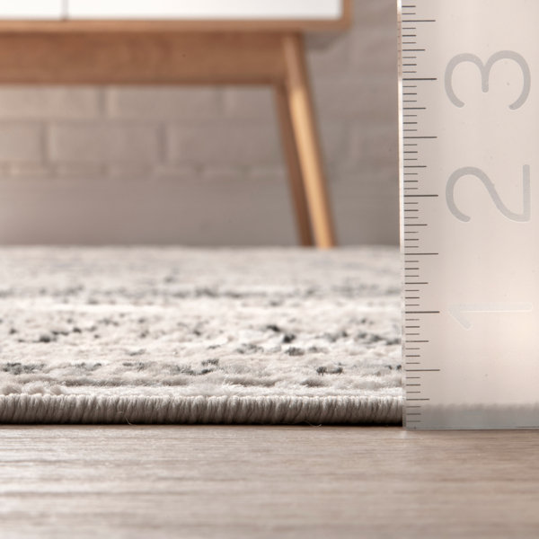 World Menagerie Fullwood Power Loom Traditional Faded Medallion Gray ...