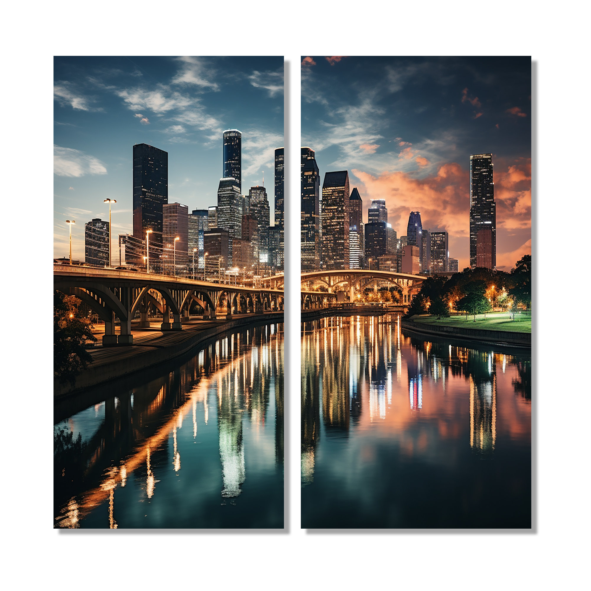 Lark Manor™ Houston City Horizons II - Industrial Wall Art | Wayfair