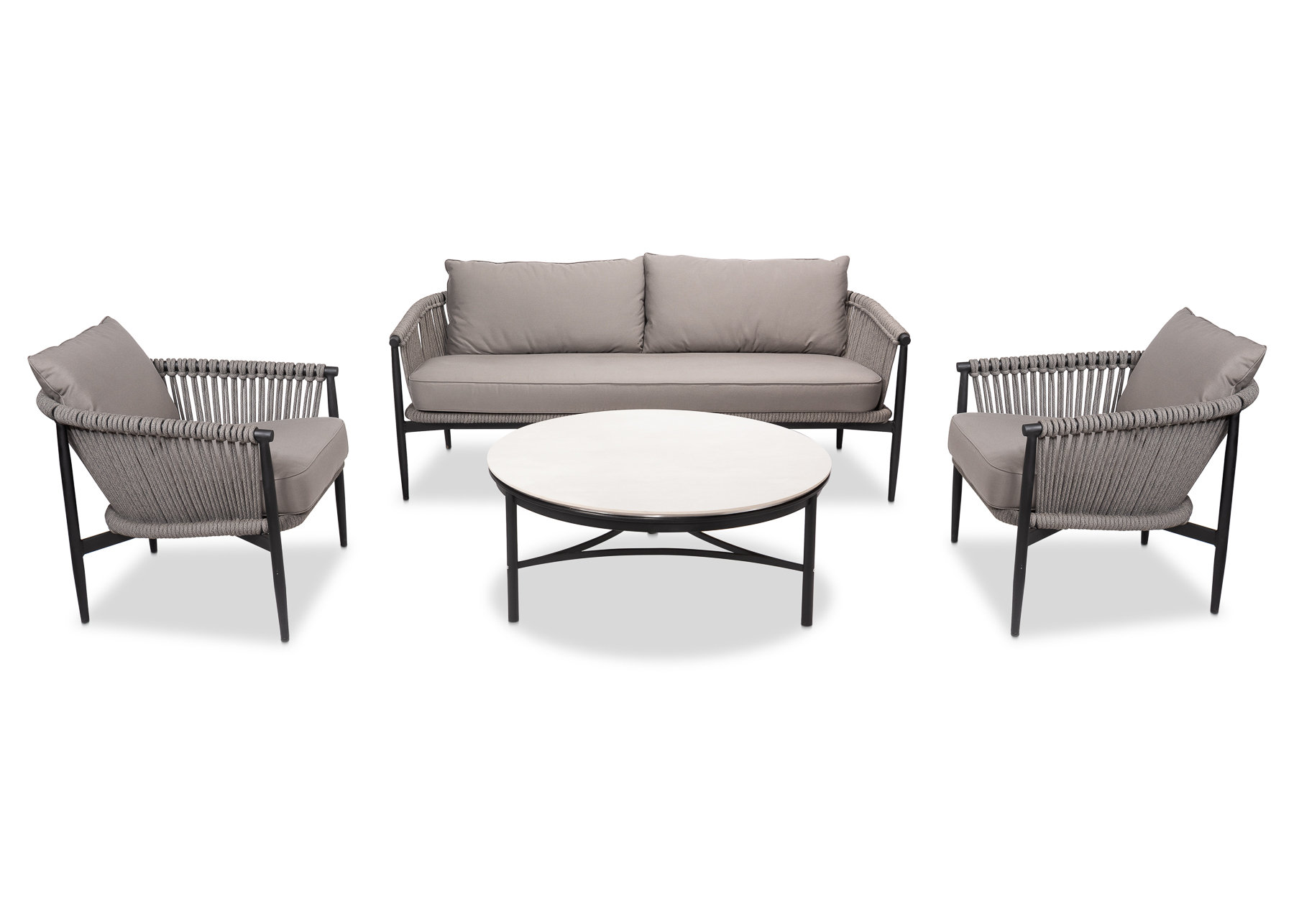 CO9 Design Greenport 4 Piece Deep Seating Group with Cushions & Reviews ...