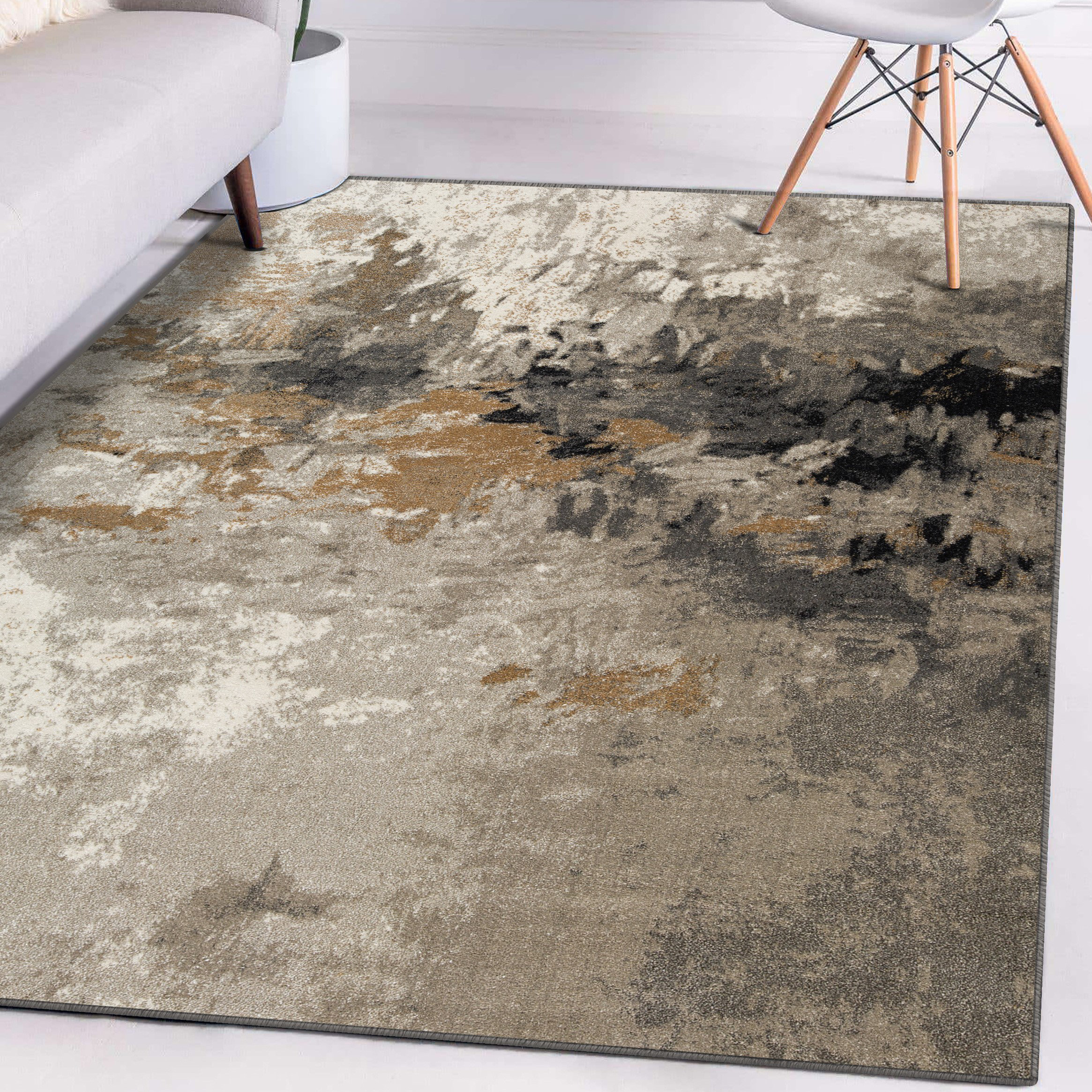 17 Stories Elmdale Abstract Brown Area Rug & Reviews | Wayfair