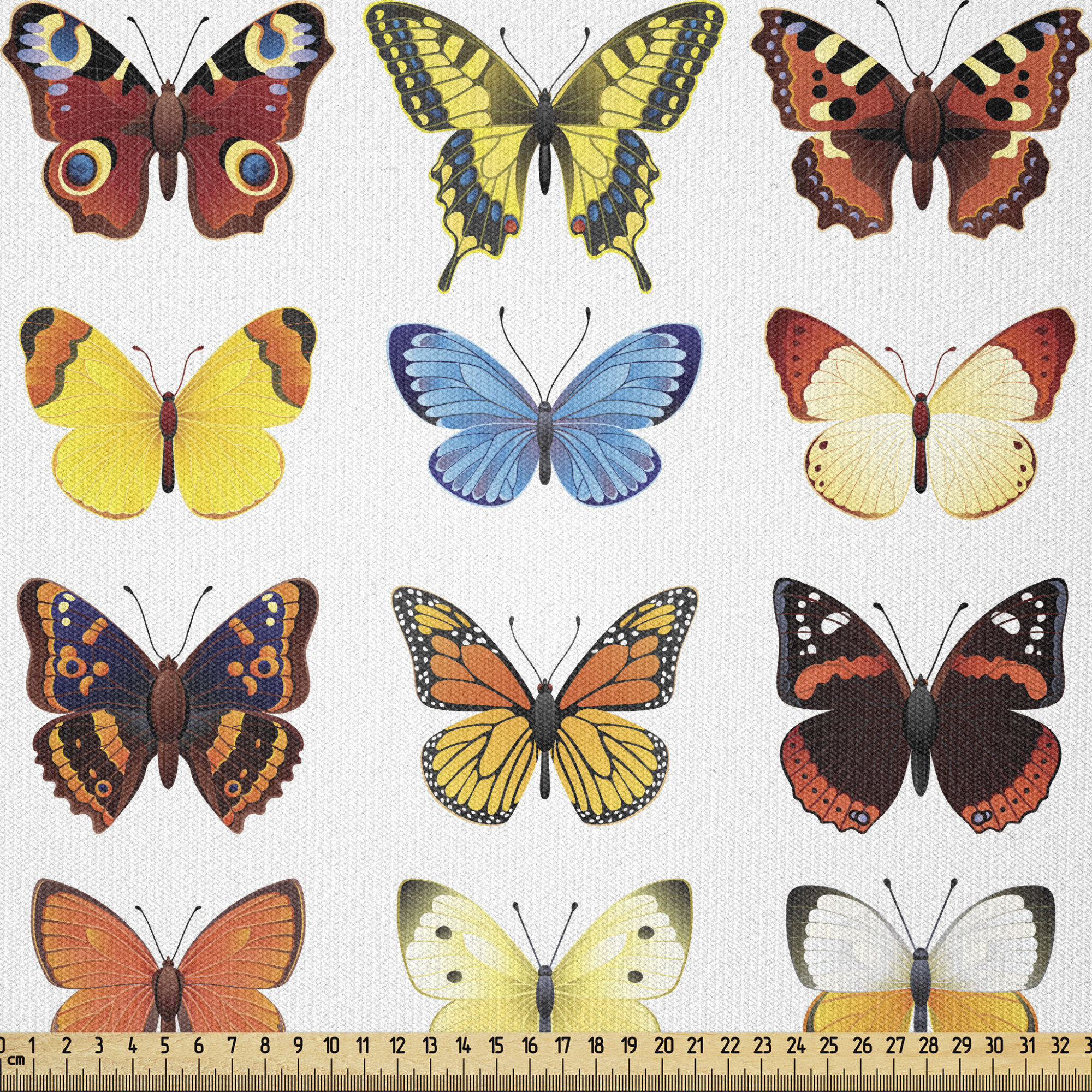 East Urban Home Butterfly Fabric By The Yard, Assortment Of Detailed ...