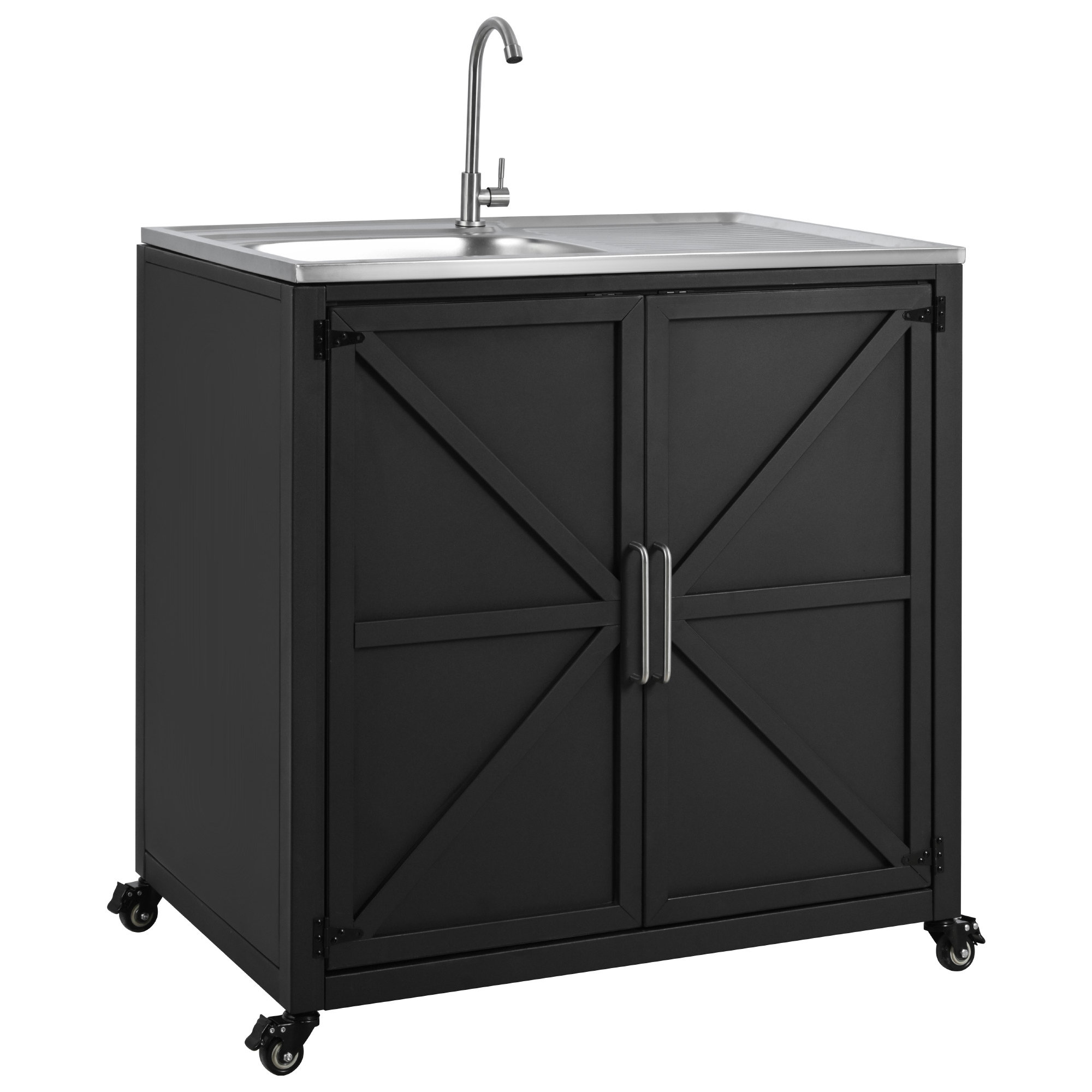 Latitude Run® Kitchen Island, Outdoor Movable Kitchen Sink, Patio ...