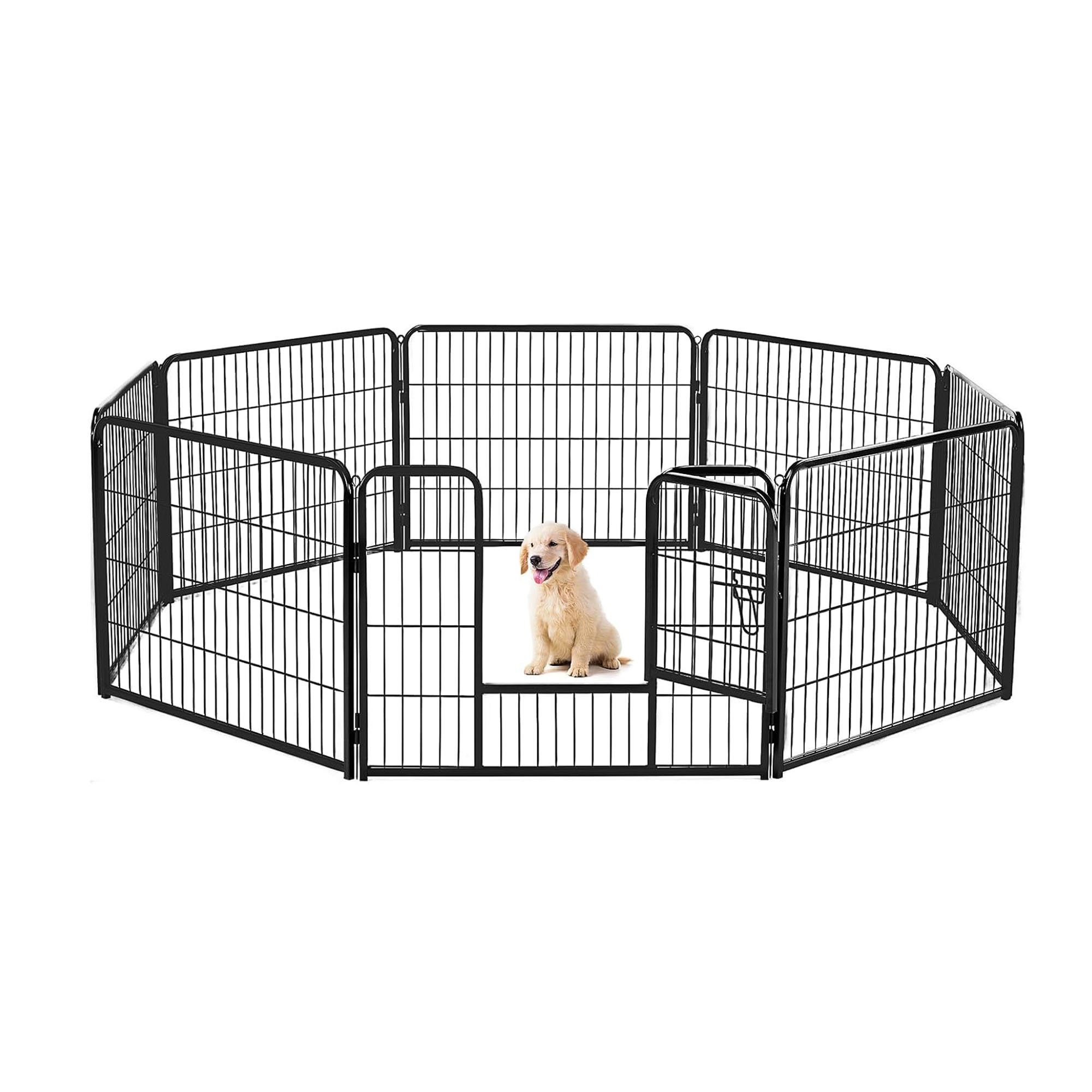Ebern Designs Dog Playpen Indoor - Pet Fence Exercise Pen for Yard Gate ...
