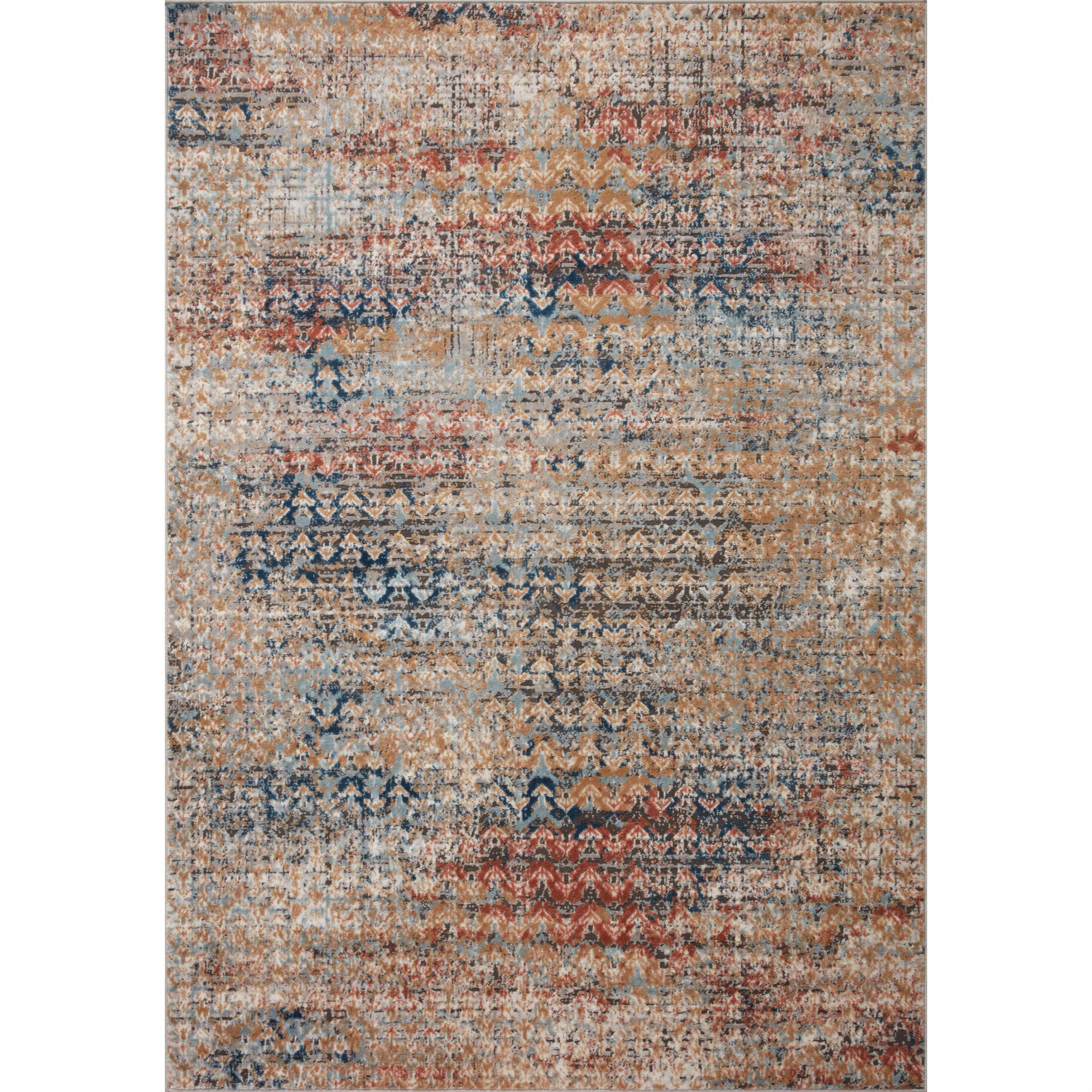 Bungalow Rose Mainville Chevron Polypropylene Orange/Blue Area Rug ...