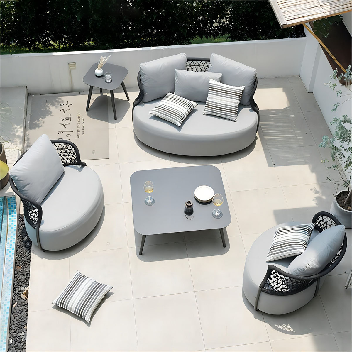 Recon Furniture 4 - Person Outdoor Seating Group with Cushions | Wayfair