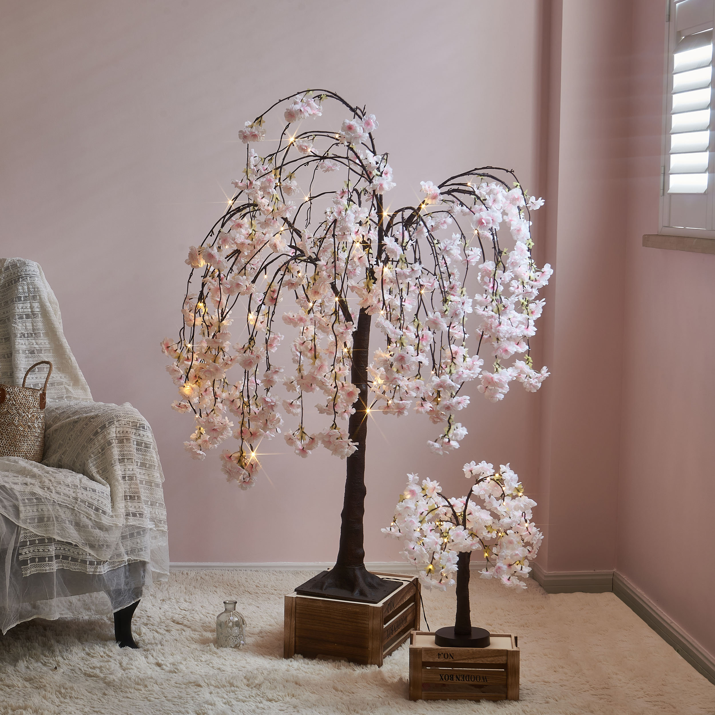 Primrue Pink Cherry Blossom Tabletop Tree | Wayfair