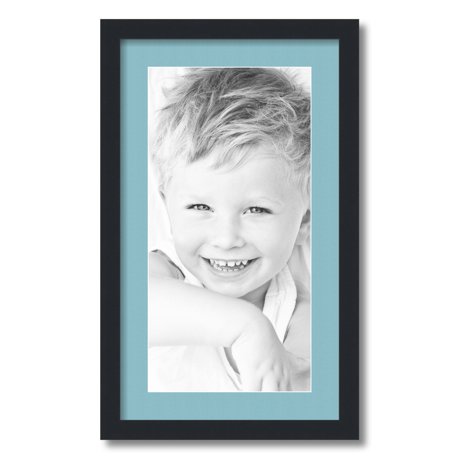 Ebern Designs Rona 10" X 20" Inch Satin Black Picture Frame With 2 Inch ...